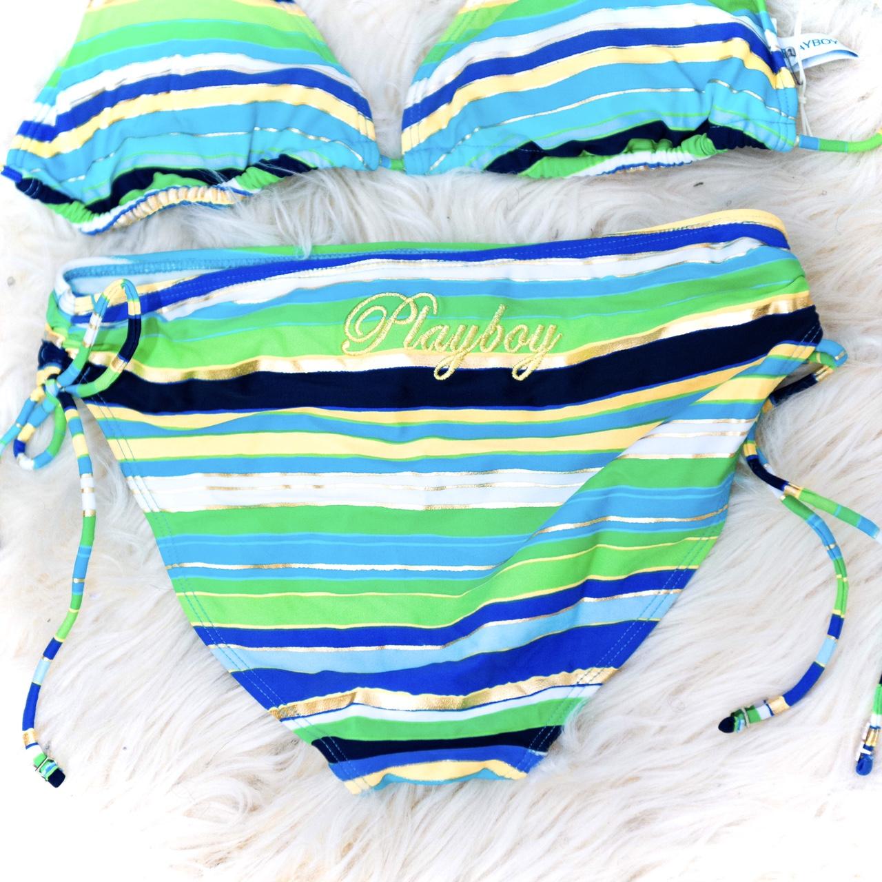 Brand new rainbow playboy bikini size medium tags... - Depop