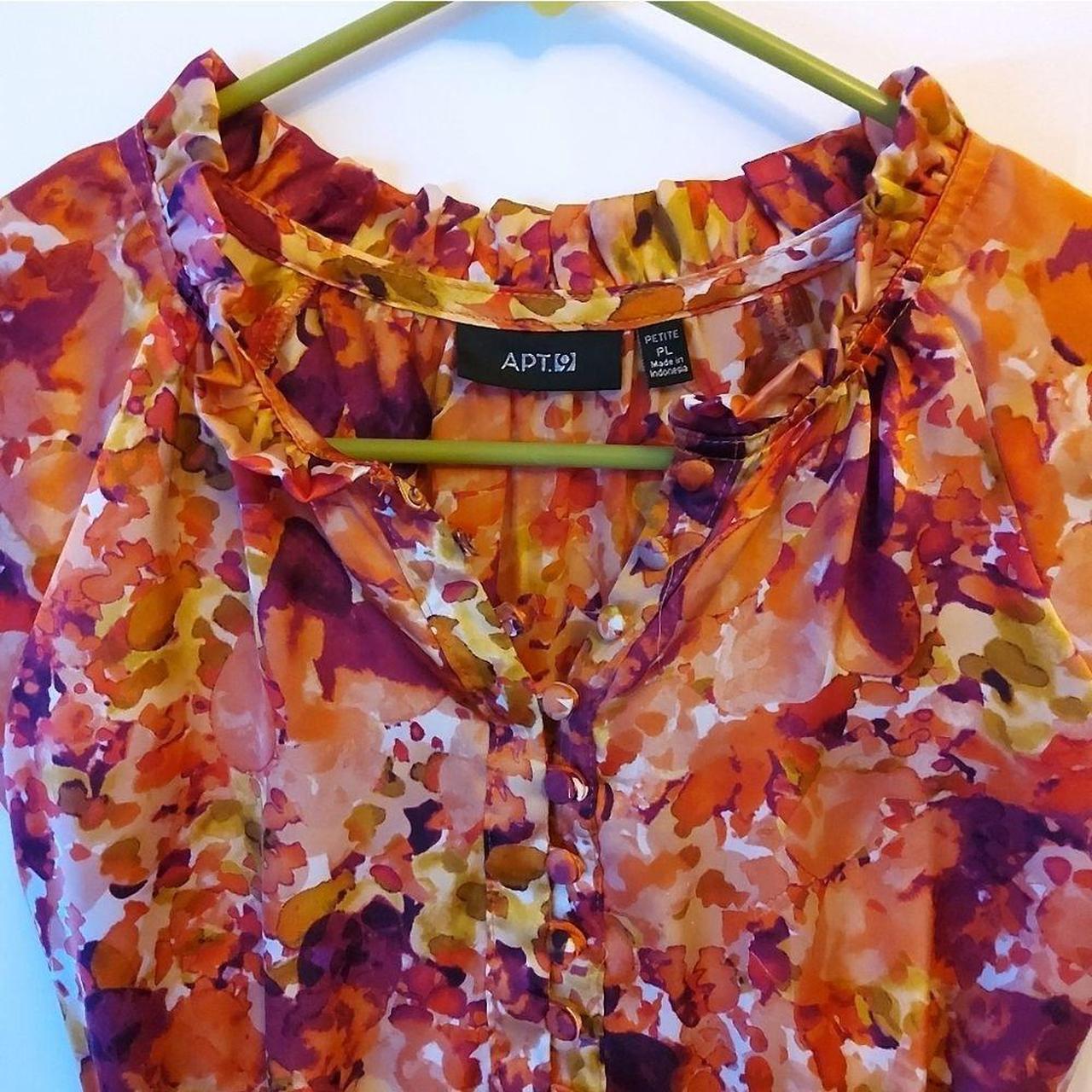 Apt. 9 Women's Orange and Purple Blouse | Depop