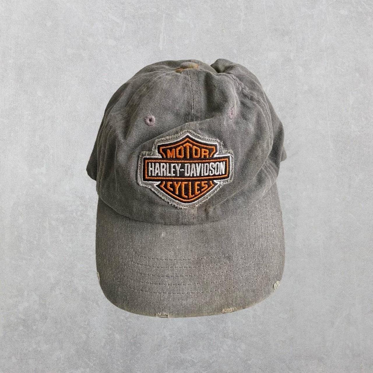 Harley Davidson gray distressed hat Heavily worn in... - Depop