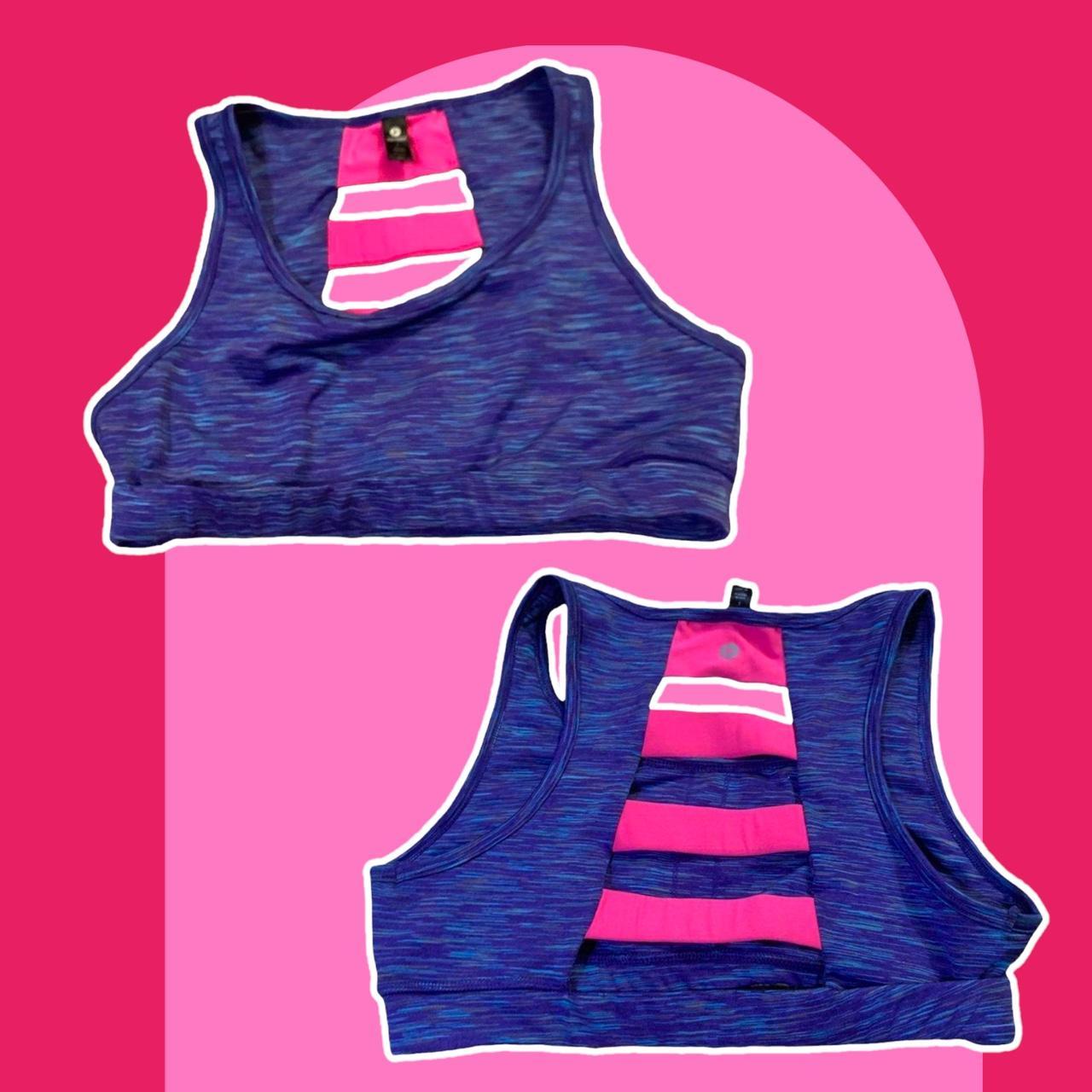 Sports Bra Hot pink and Blue supportive Ladder... - Depop