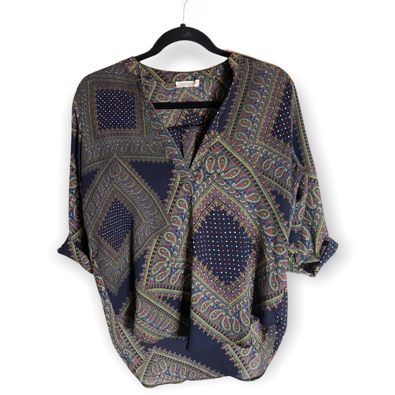 LUSH Clothing Women's Black and Green Blouse | Depop