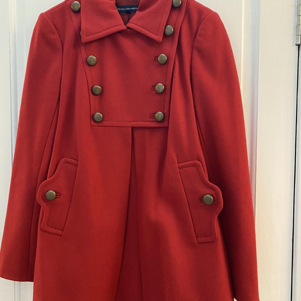 French Connection Women's Red Coat | Depop