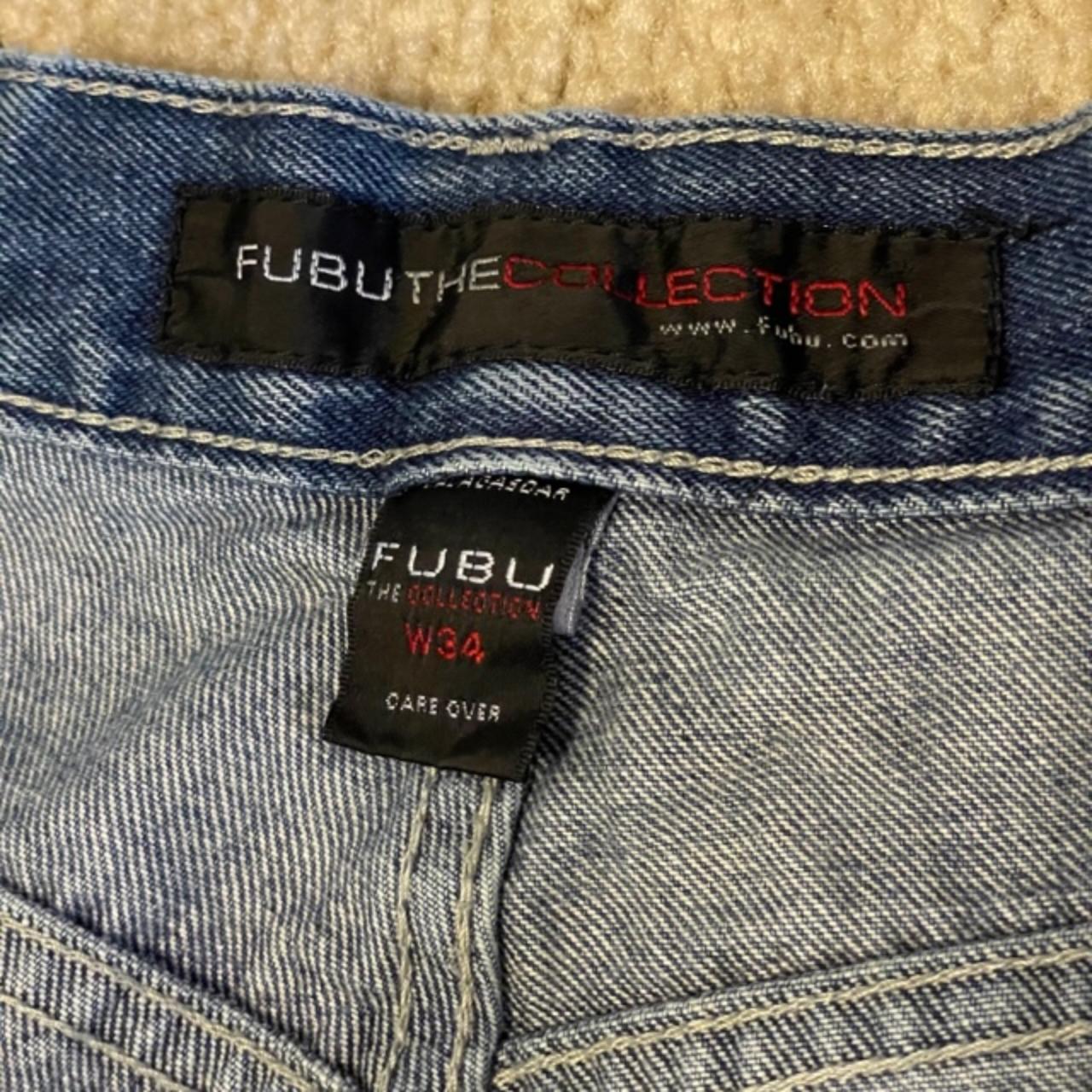 Fubu the Collection Blue Jean Denim Carpenter Shorts... - Depop