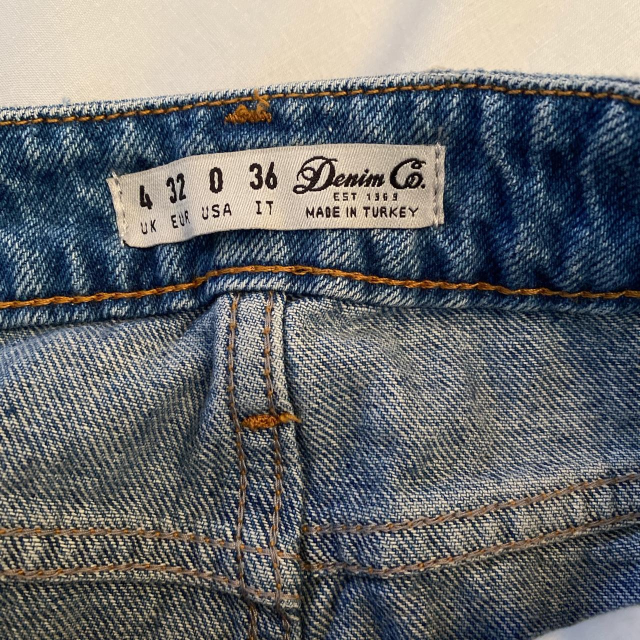 Primark denim shorts with red & white stripe - never... - Depop