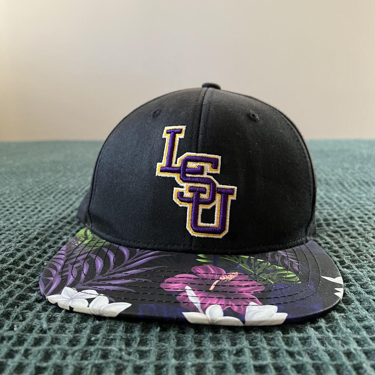 Louisiana State Uni. Flat peak cap. Snapback fit... - Depop