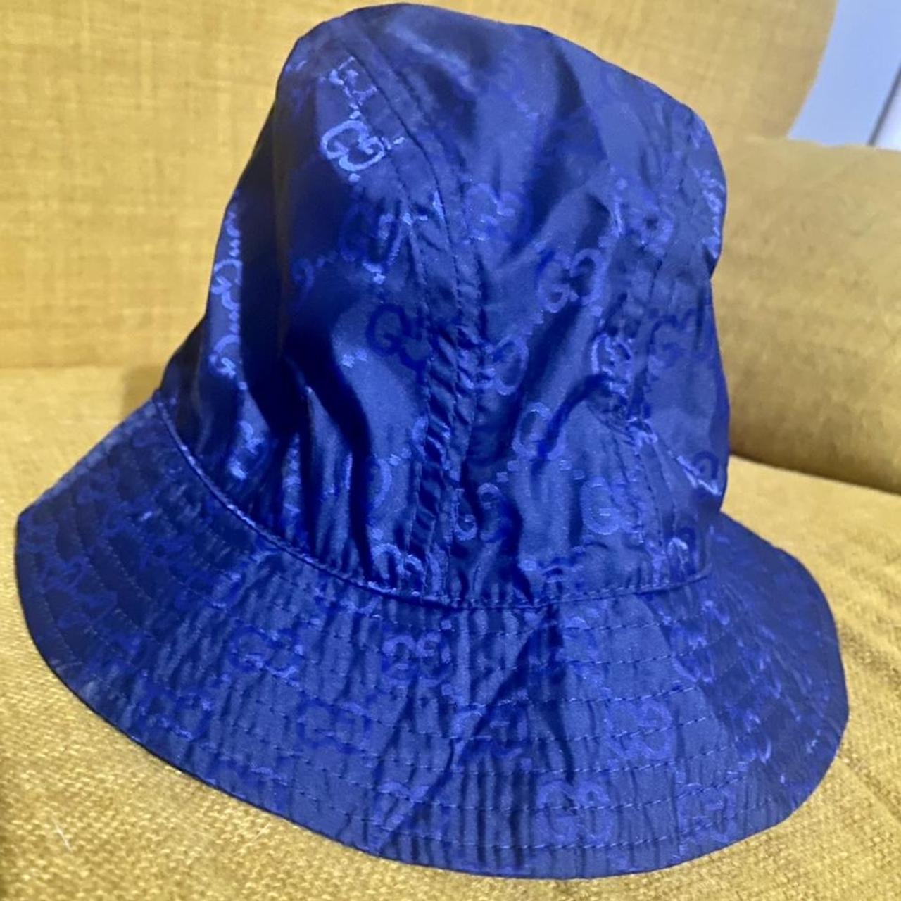 Royal blue Gucci GG Nylon Bucket Hat 100%... - Depop