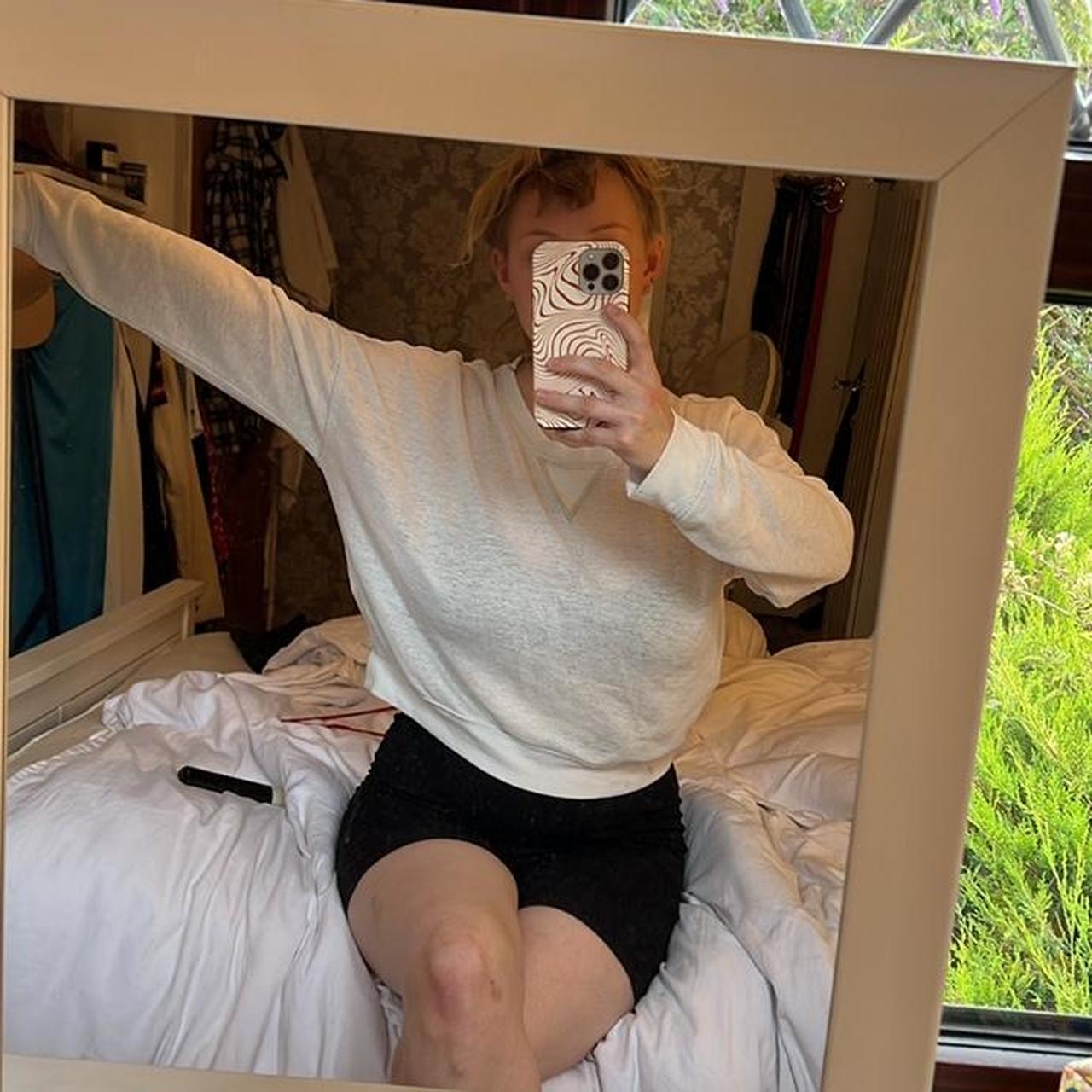 Long sleeve Topshop cropped jumper. Slightly sheer... - Depop