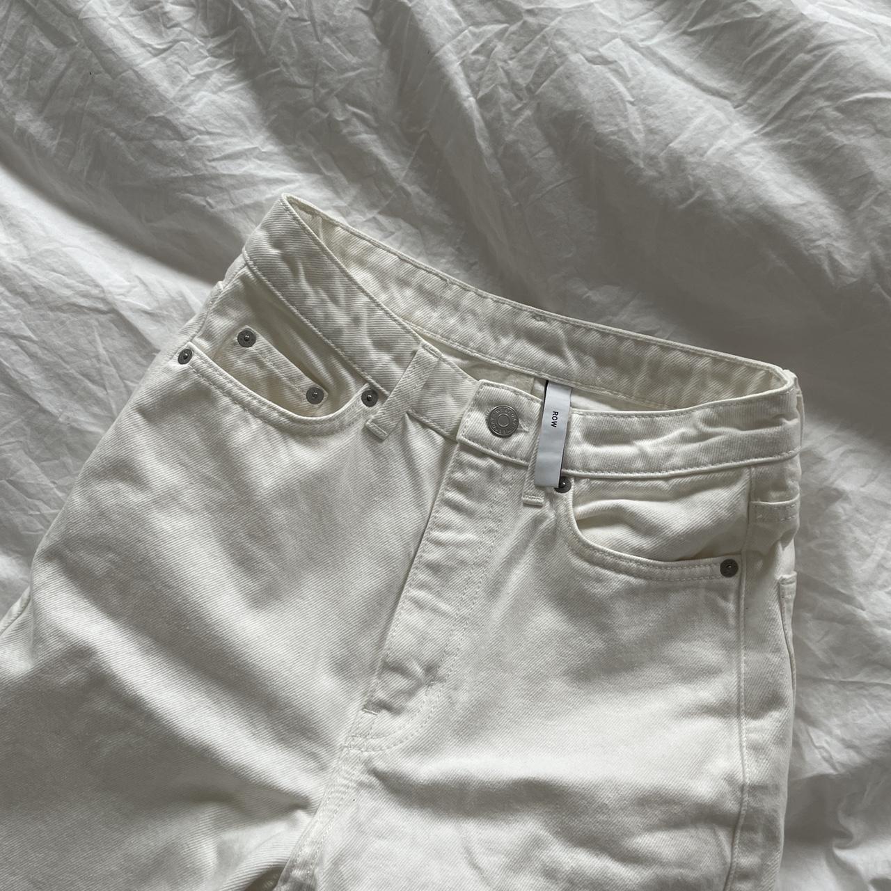 Weekday Rowe white / ecru high waisted baggy... - Depop