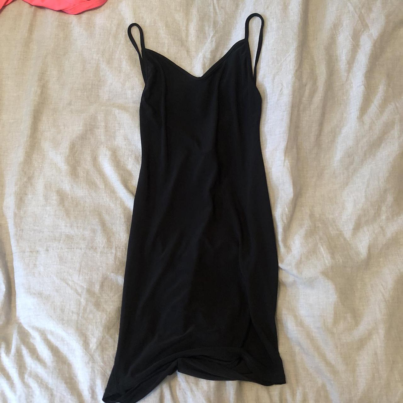 Boohoo ruched back black mini dress. Perfect for... - Depop