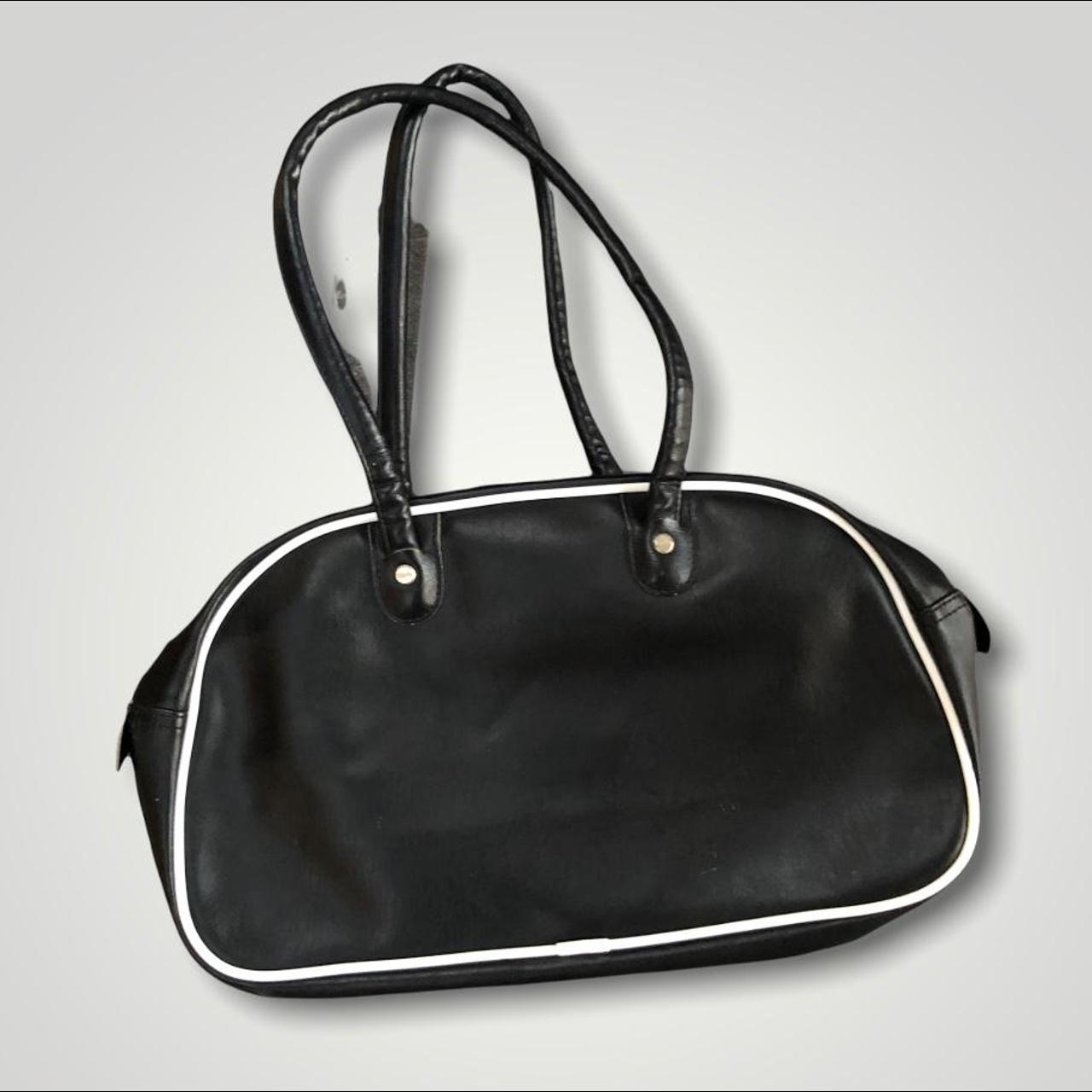 Vintage Von Dutch leather bag bowling bag in black... - Depop