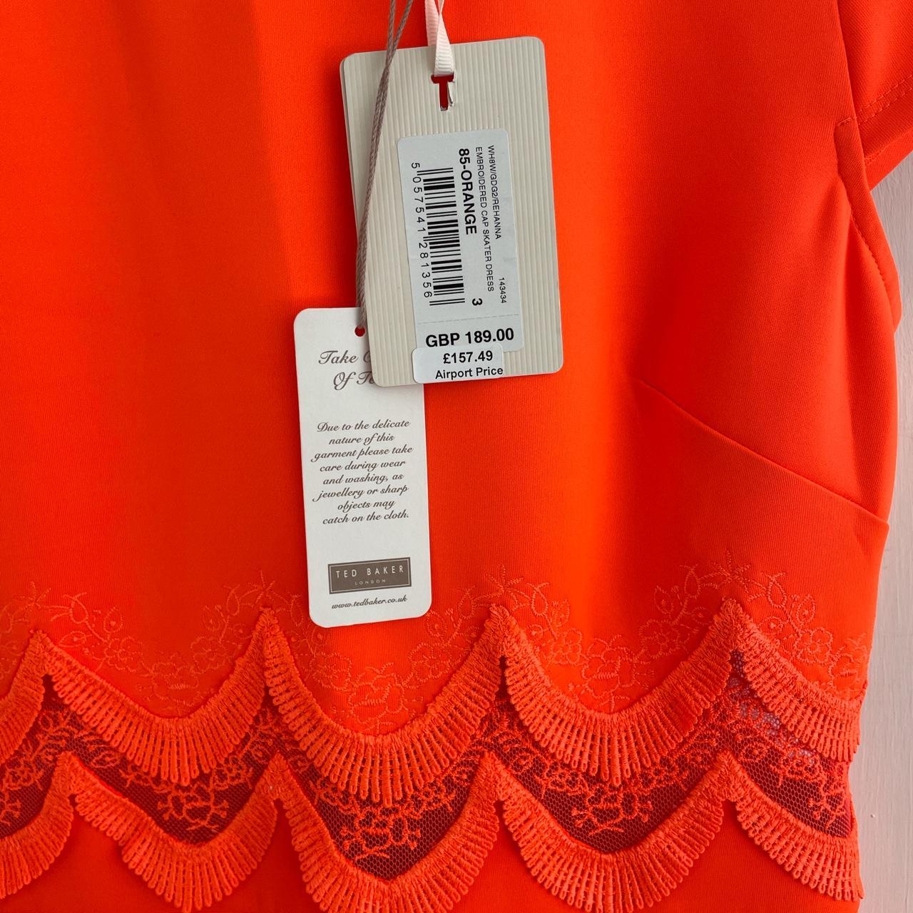 Ted baker Bright orange skater dress Brand new was... - Depop