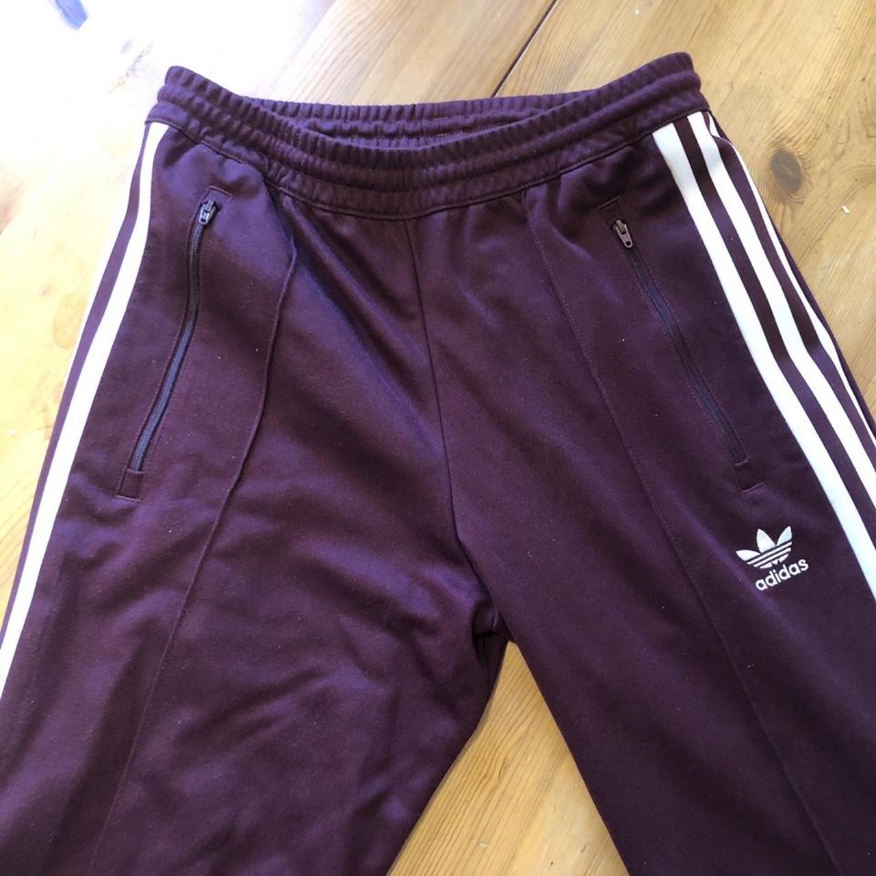 Mens Or Uni Sex Maroon Adidas Tracksuit Bottoms Depop