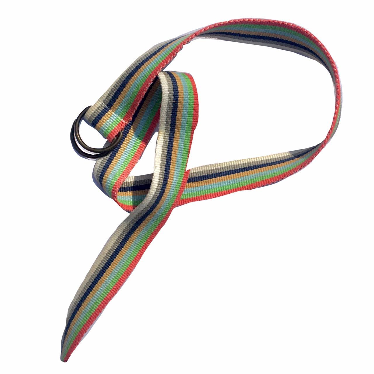 Cute rainbow multicolour belt made from fabric... - Depop