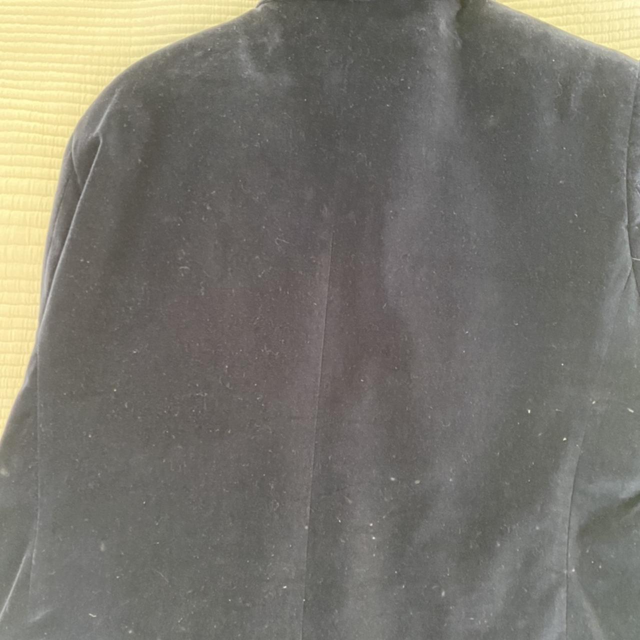 French Connection Blue Velvet Blazer 46 Chest... - Depop