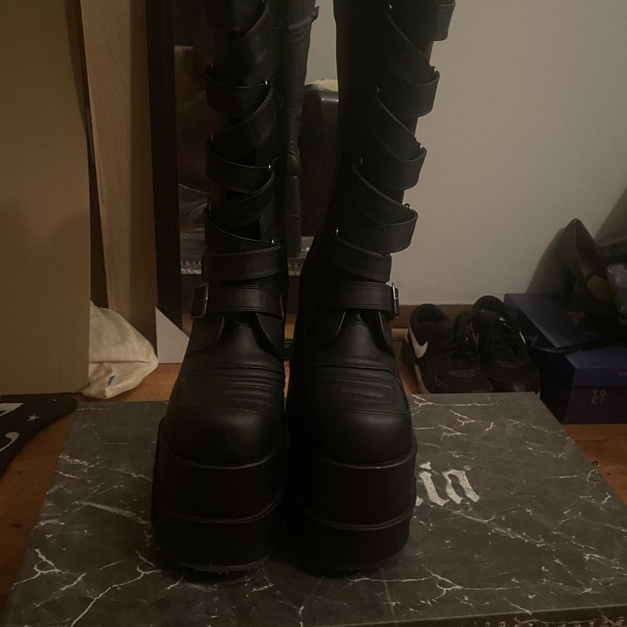 Demonia mega stack 308 boot size 10 brand new never... - Depop