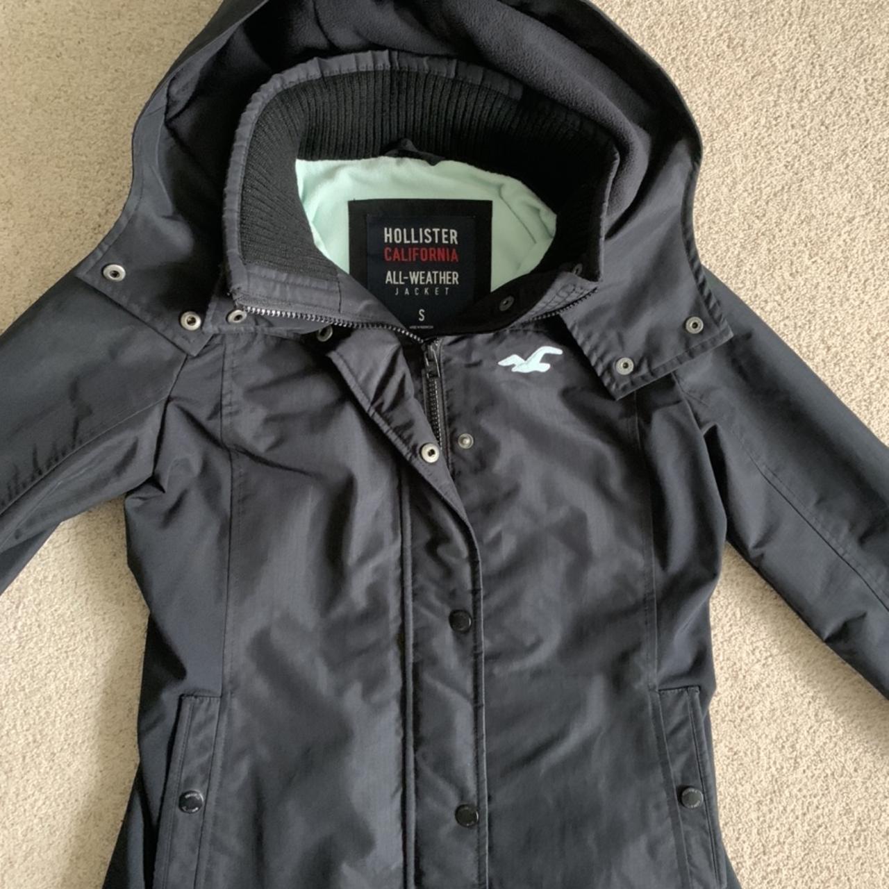 Hollister women’s all weather jacket in black... - Depop