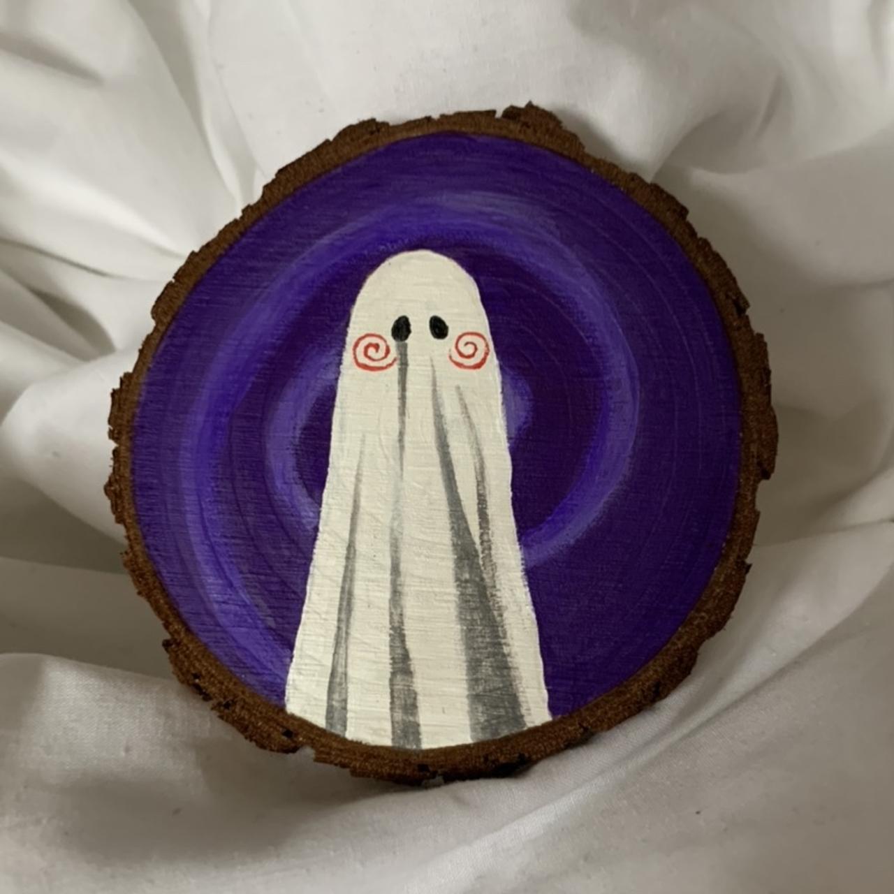 “Spiral spook” wood slice Hand painted and sealed... - Depop