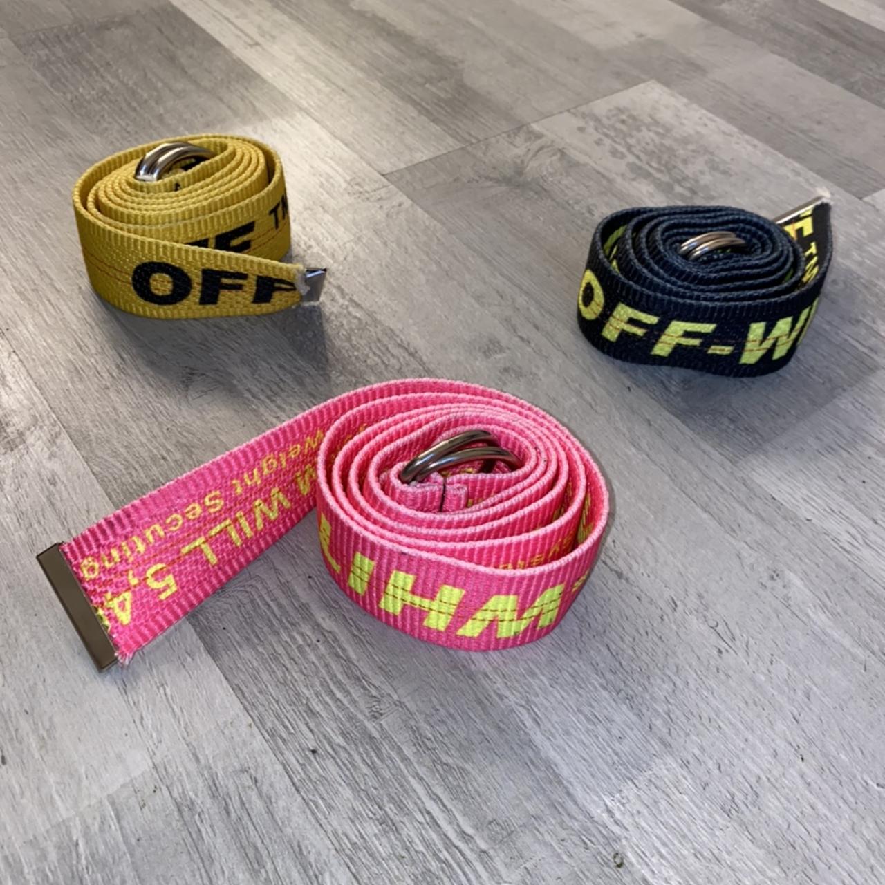 Reworked off white belts Set me a price for each or... - Depop