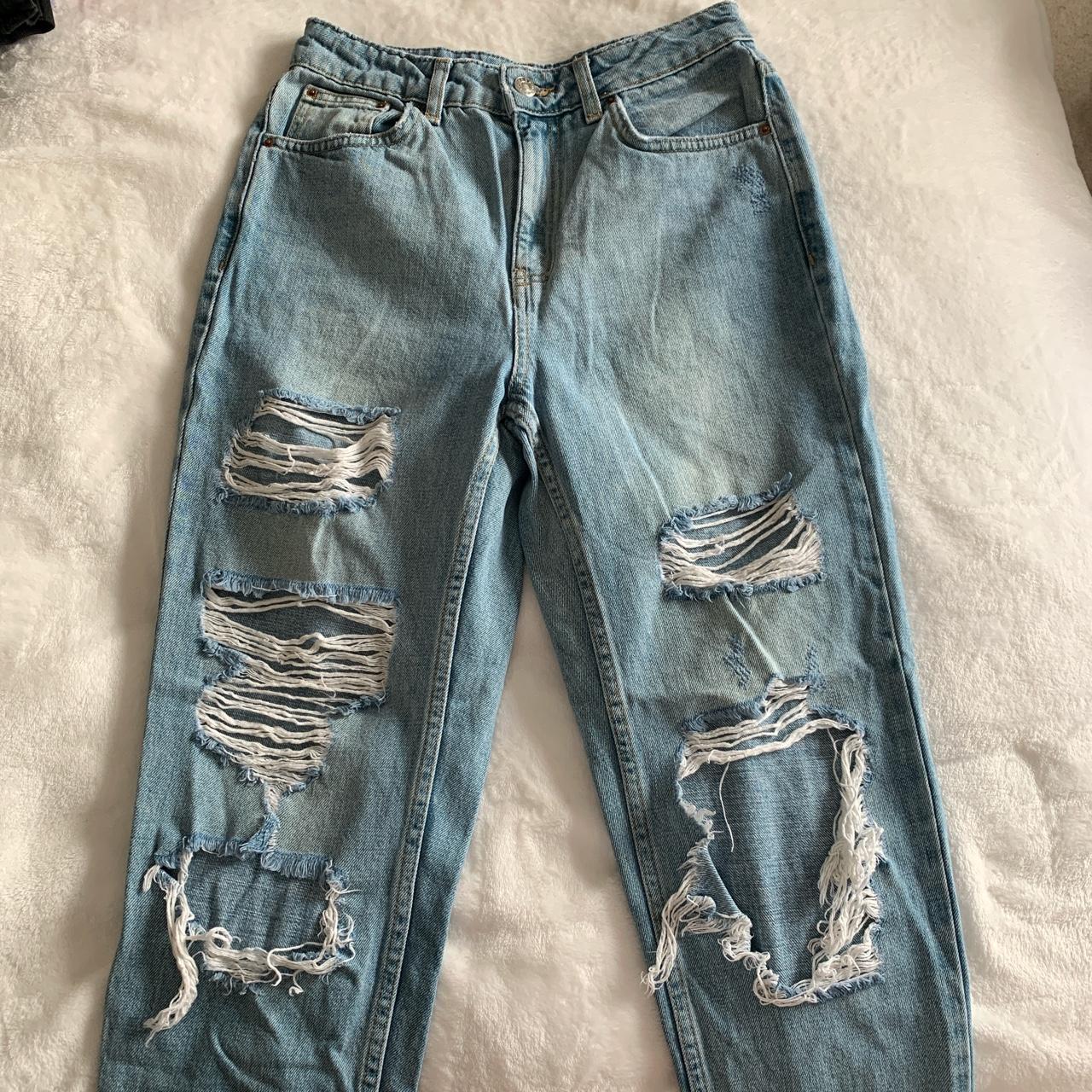 Topshop Ripped MOM Jeans Size W26 L30 Slight mark... - Depop