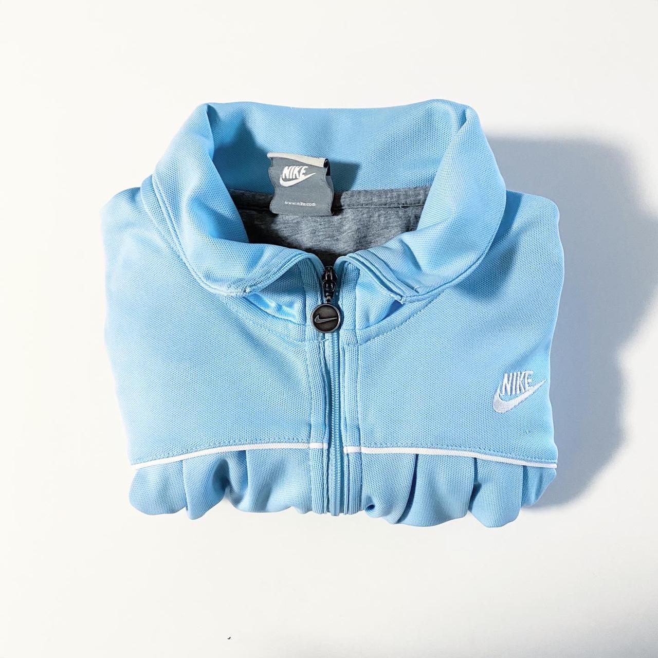 Nike Light Blue Vintage Jacket -medium -2 pockets - Depop