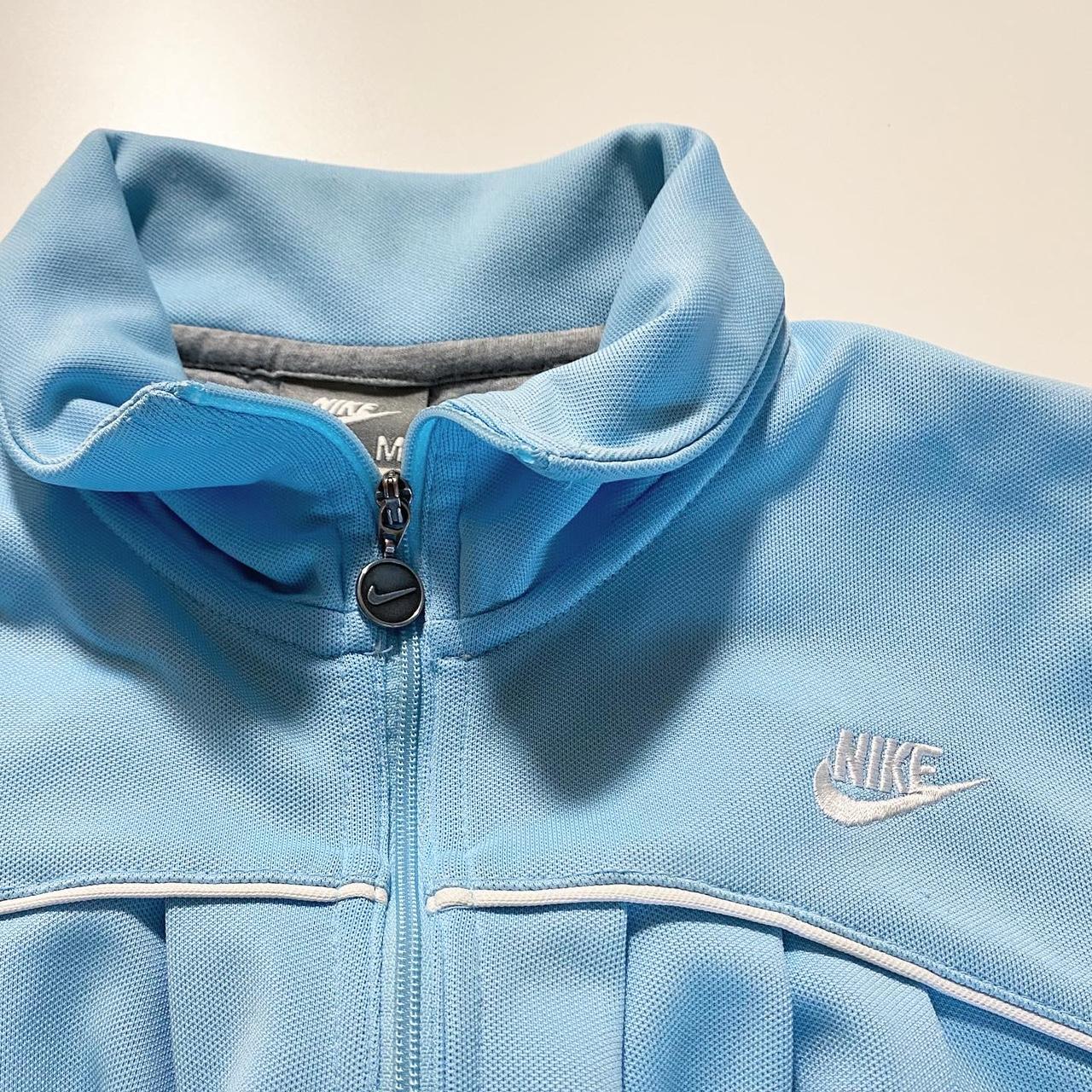 Nike Light Blue Vintage Jacket -medium -2 pockets - Depop