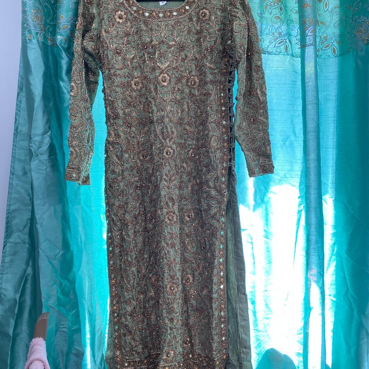 indian pakistani light green and peach pink lehenga,... | Depop