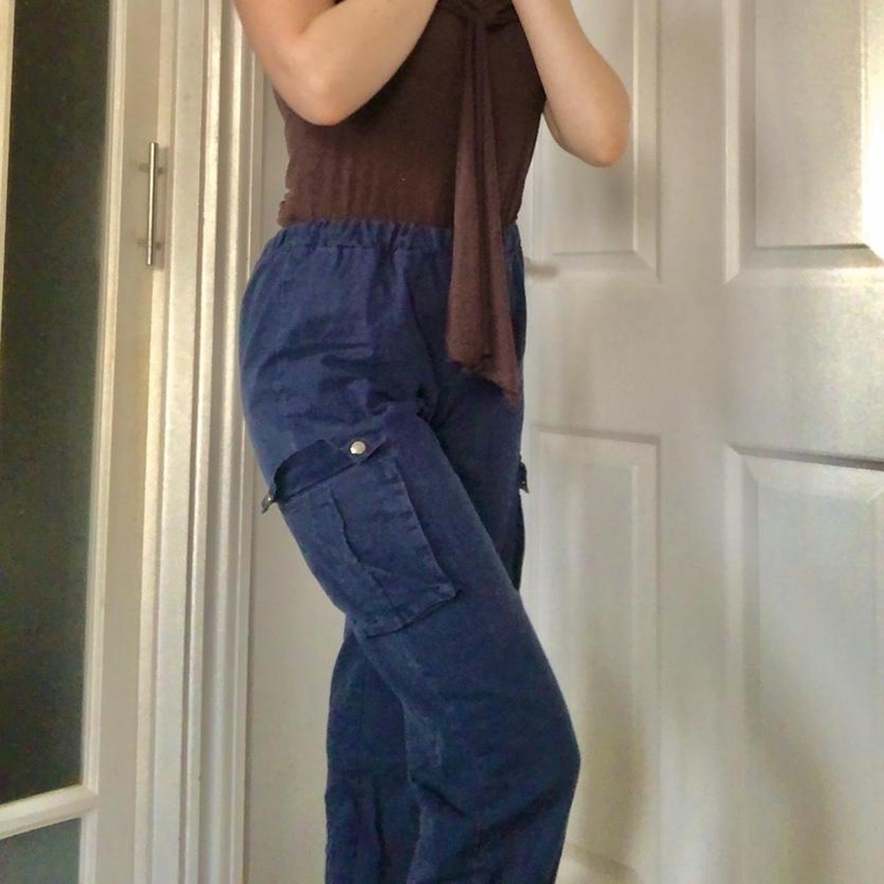 Navy blue cargo utility trousers from PLT. These... - Depop