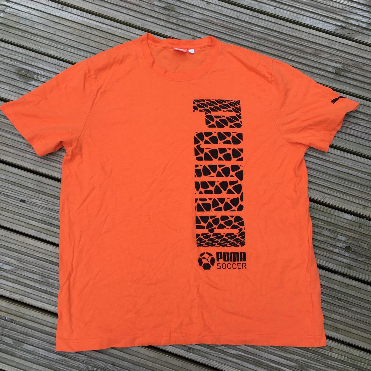 Retro Puma Soccer Tee (good, used condition) #Retro... - Depop