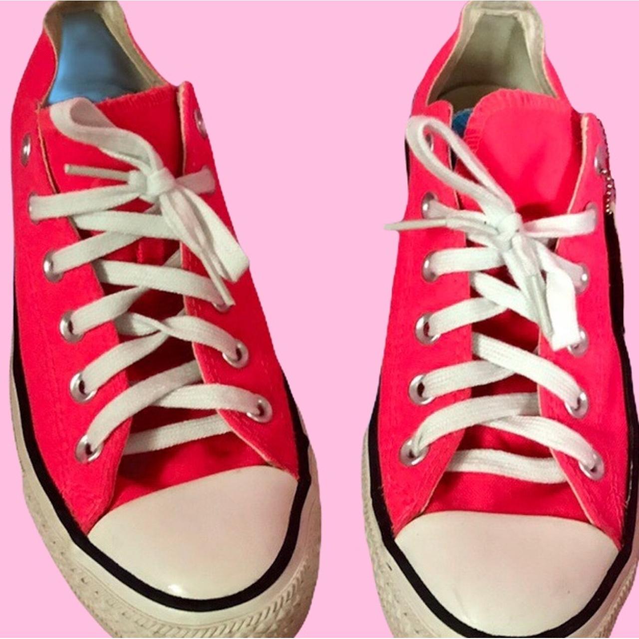 Converse Men's Pink and Blue Trainers | Depop