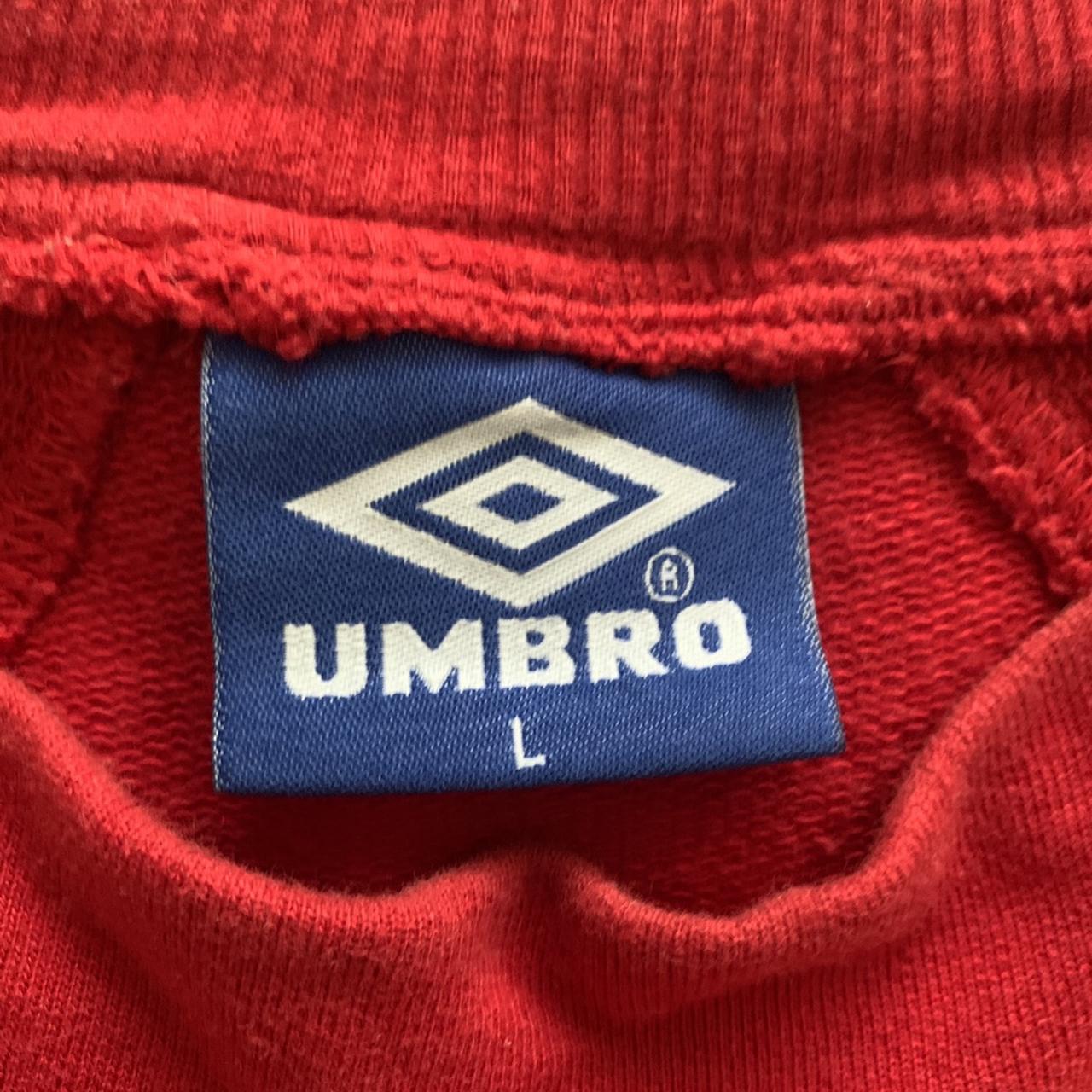 Vintage Red Umbro T Shirt Size is a large. Hardly... - Depop