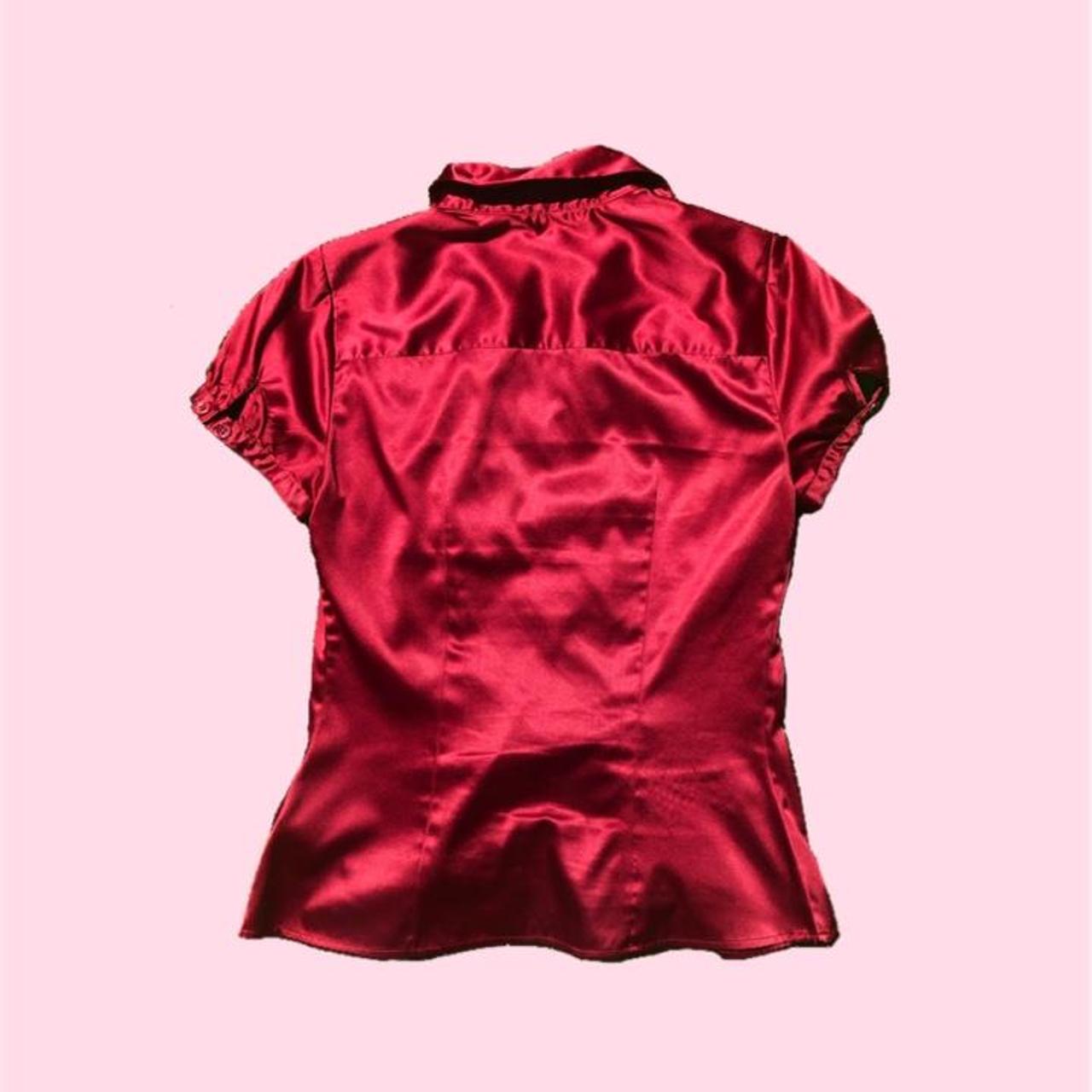 Red Satin Top ♥️ Gorgeous silky button up top, super... - Depop