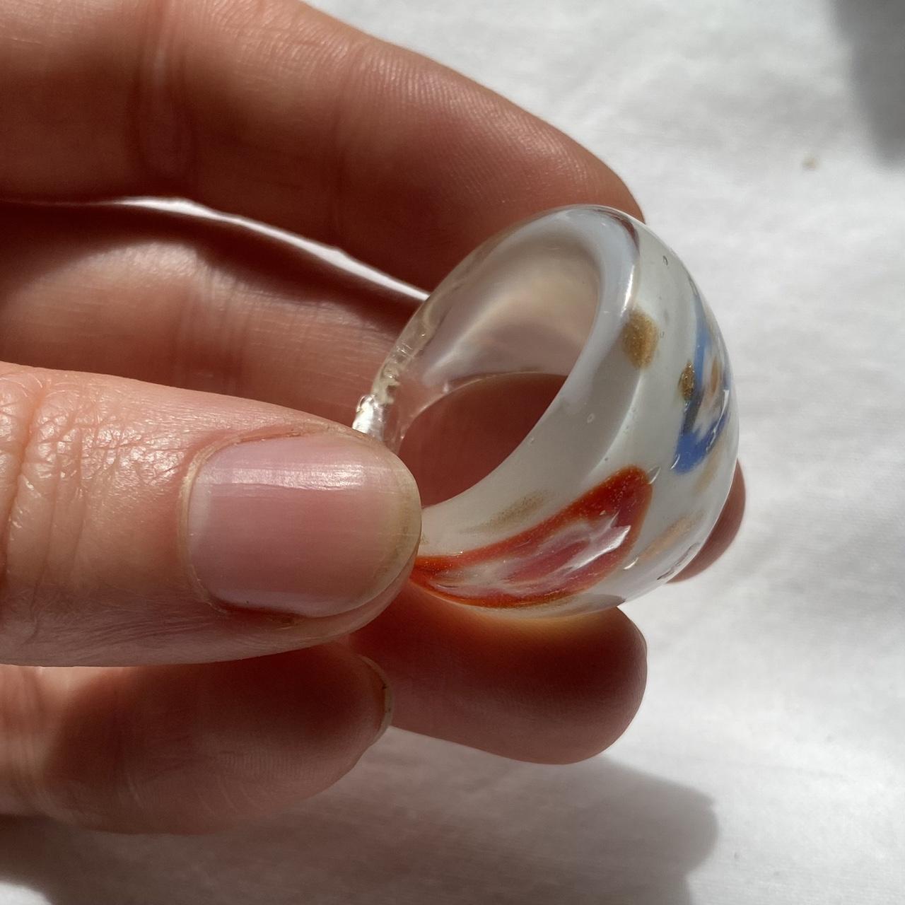 Vintage Murano glass ring ! Super vibrant cherry red... - Depop