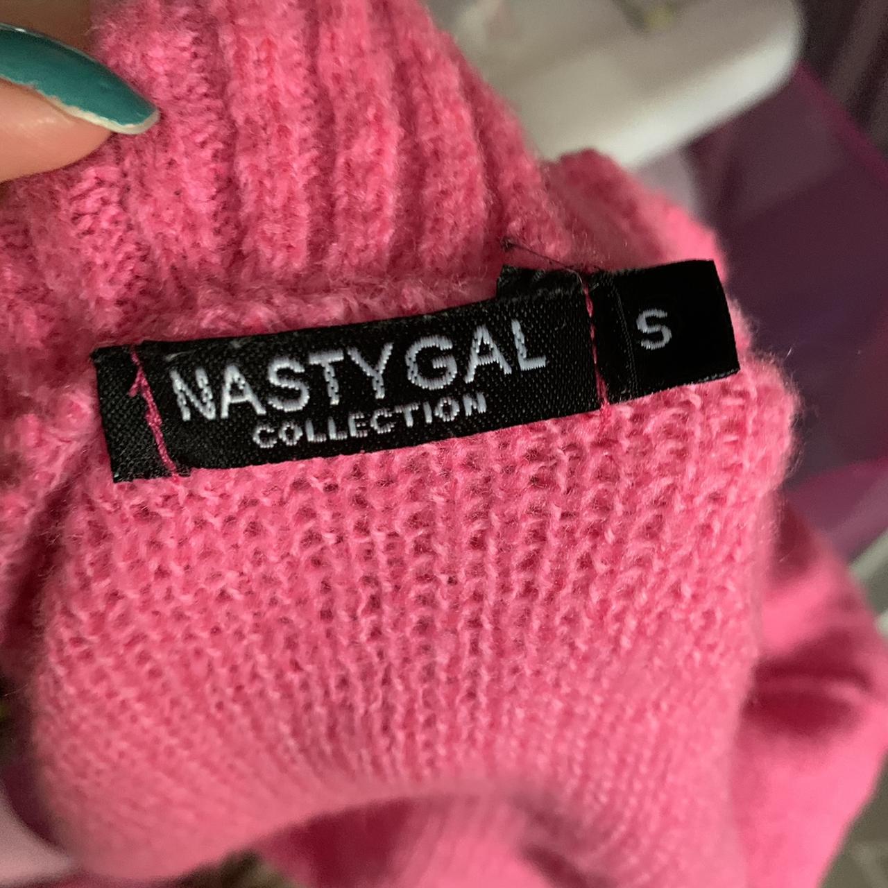 Nasty gal cropped neon pink sweater. Worn a few... - Depop