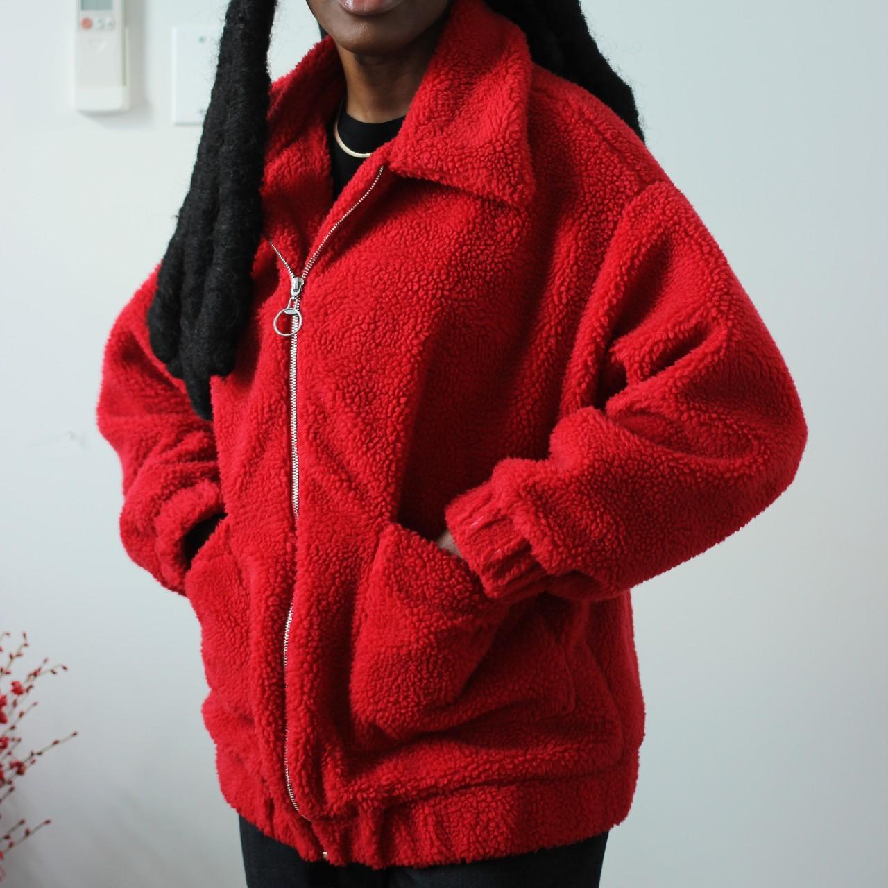 TEN SIXTY SHERMAN Red Teddy Coat (free... - Depop