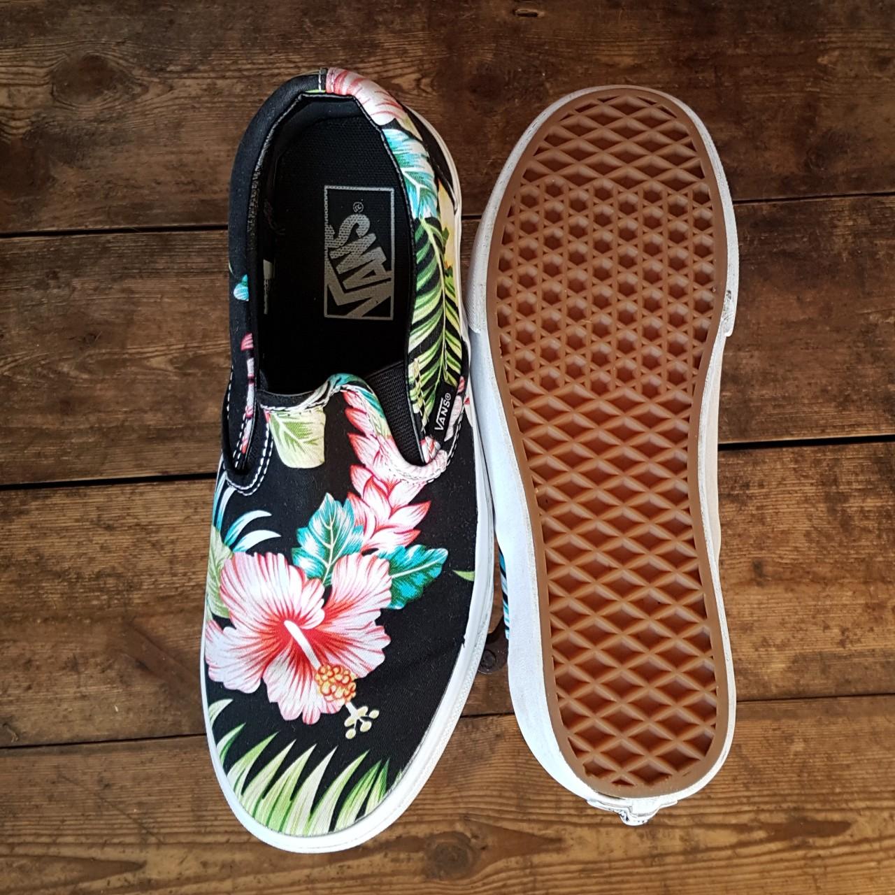 Barely used tropical slip-on Vans 🌸🌿 Perfect for... - Depop