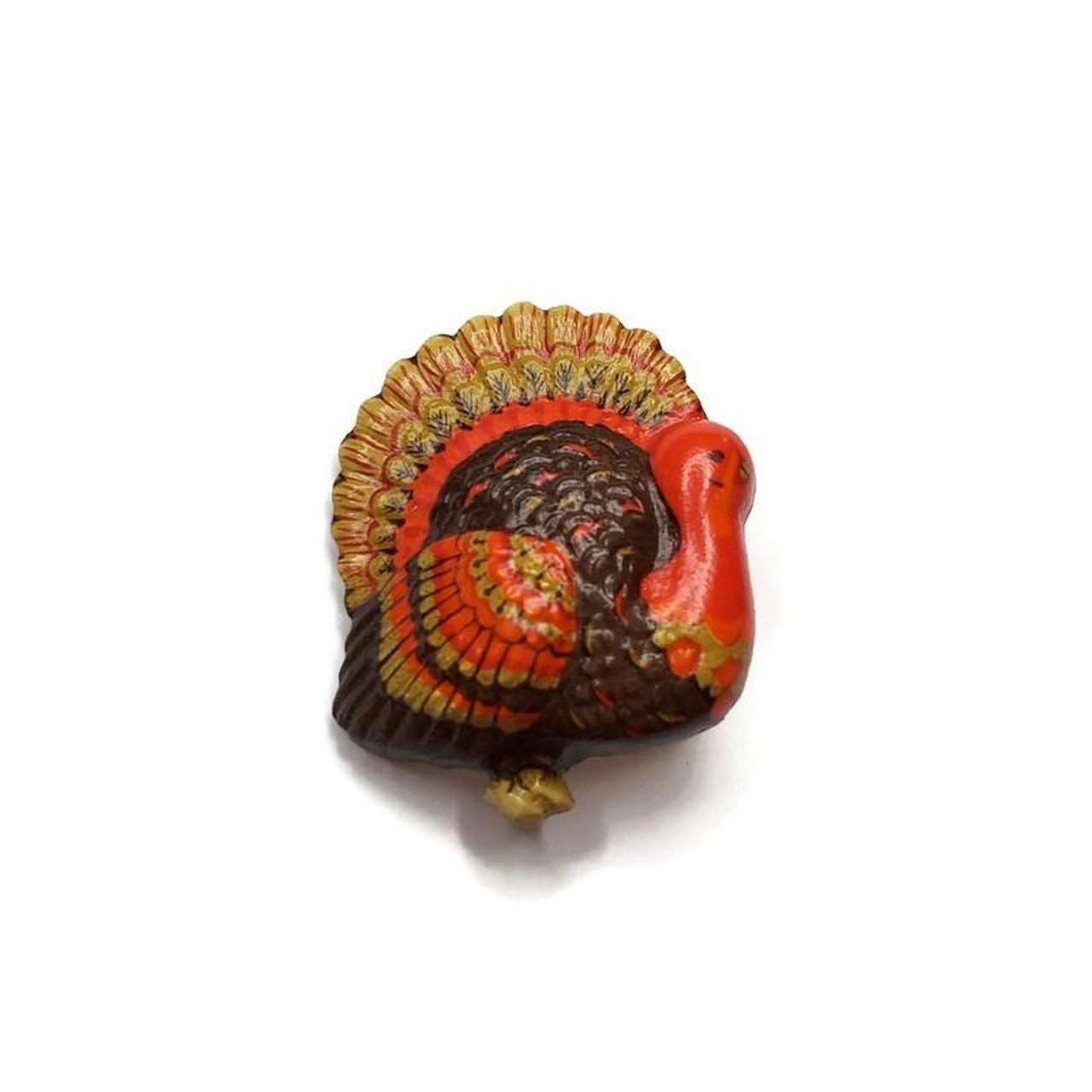 Vintage 90's Hallmark plastic turkey brooch. In... - Depop