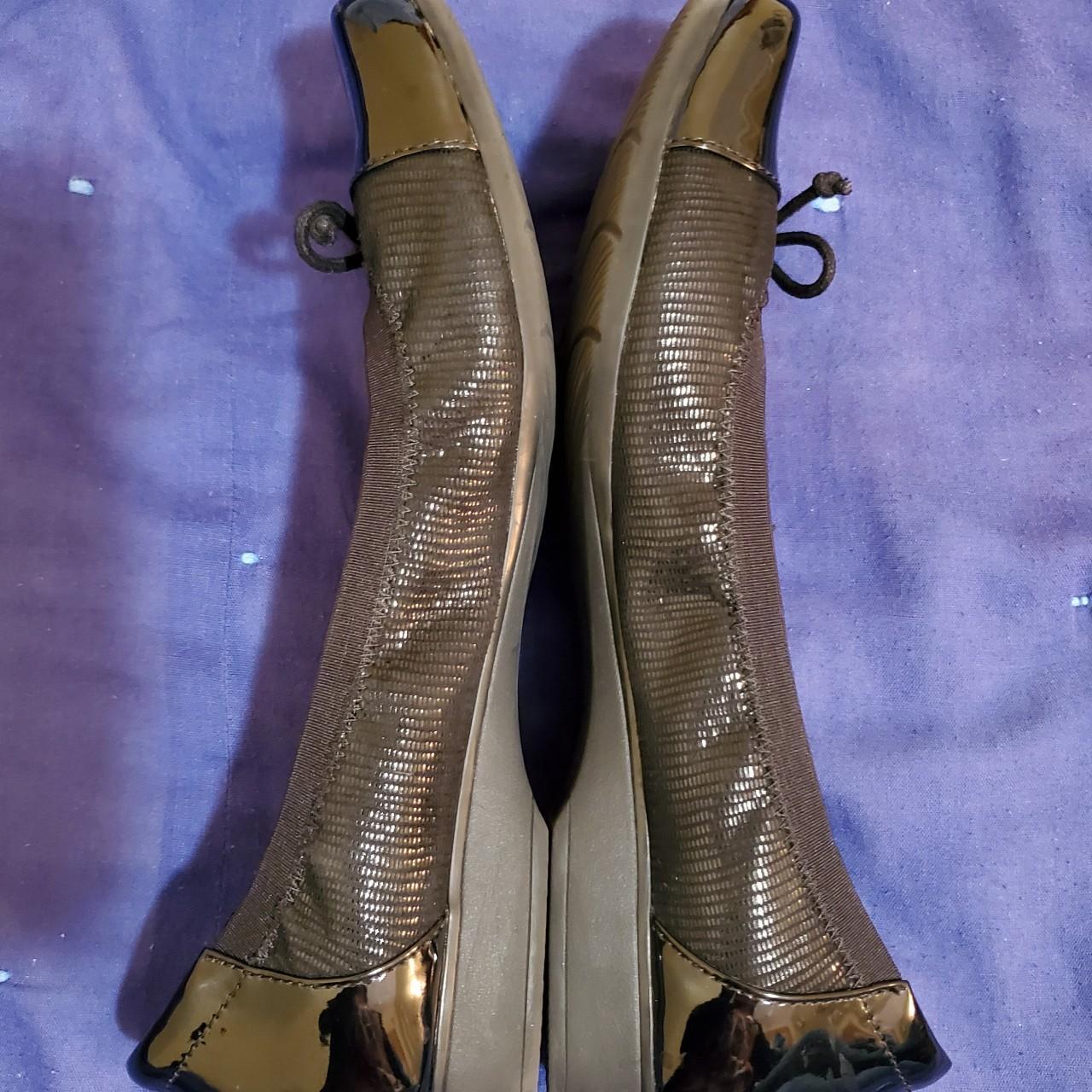 Clarks Collection black shiny flats with soft... - Depop