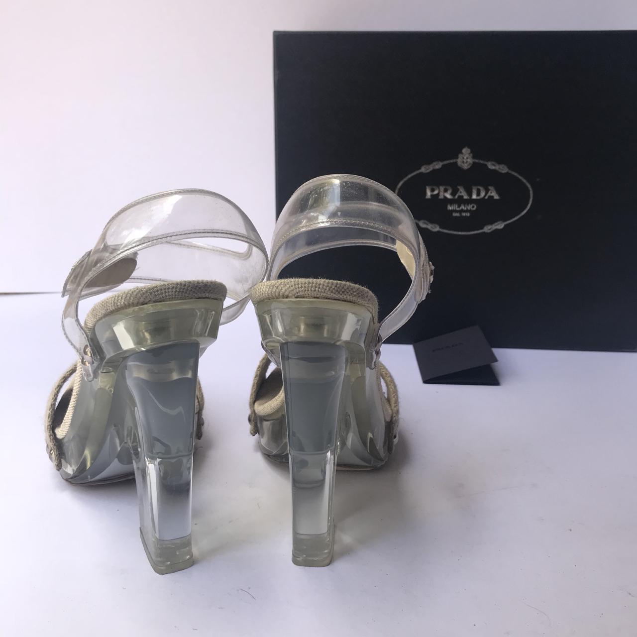 Prada heels from 2010 PVC clear straps with perspex... - Depop
