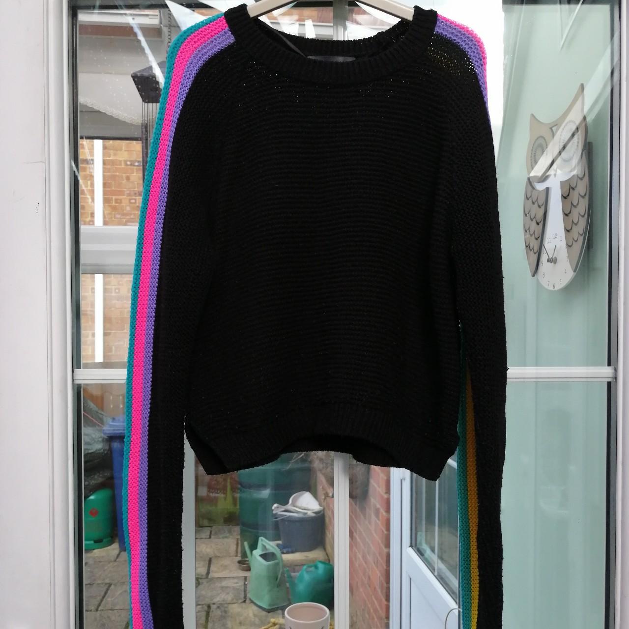 Primark 2XS (4-6) black jumper with retro look... - Depop