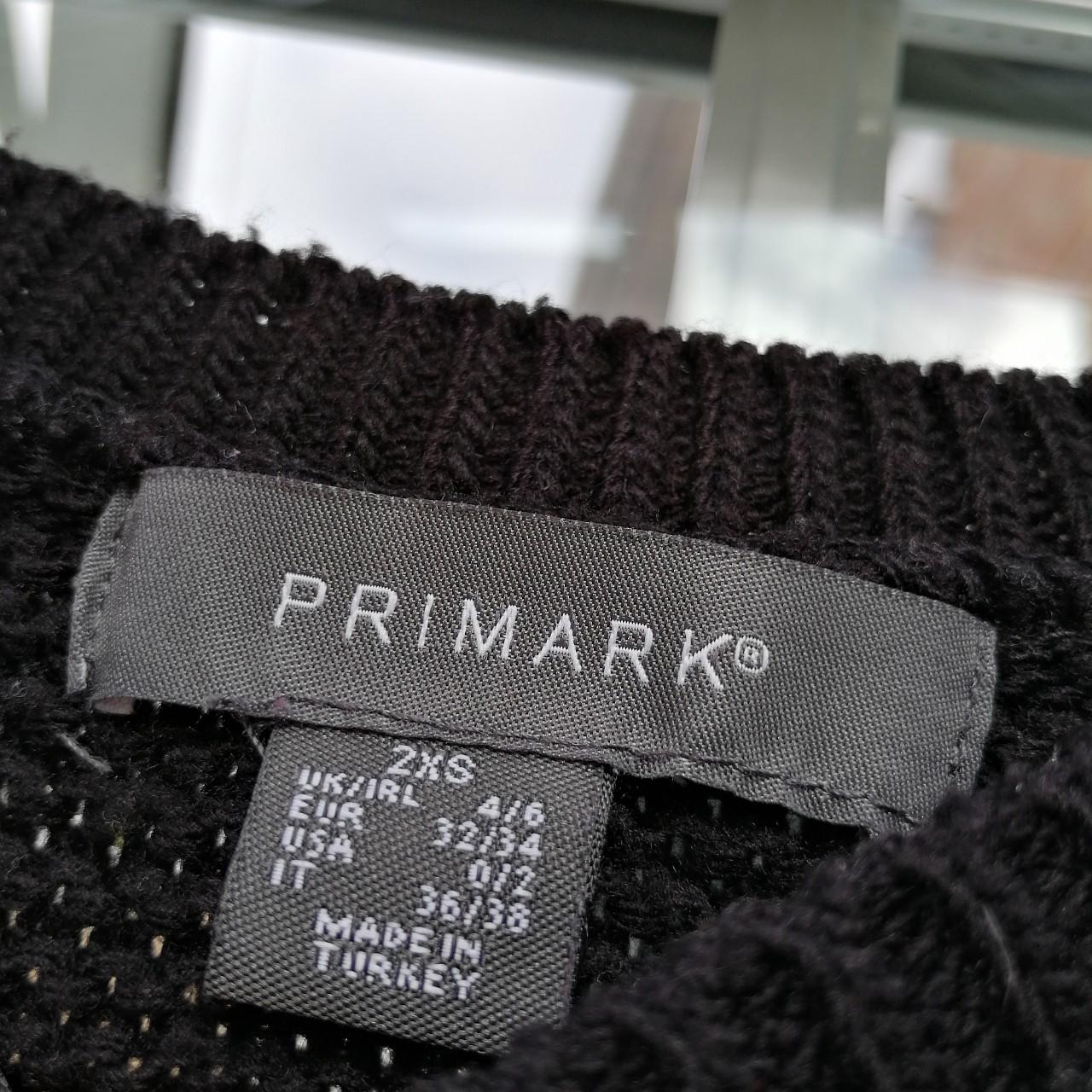 Primark 2XS (4-6) black jumper with retro look... - Depop