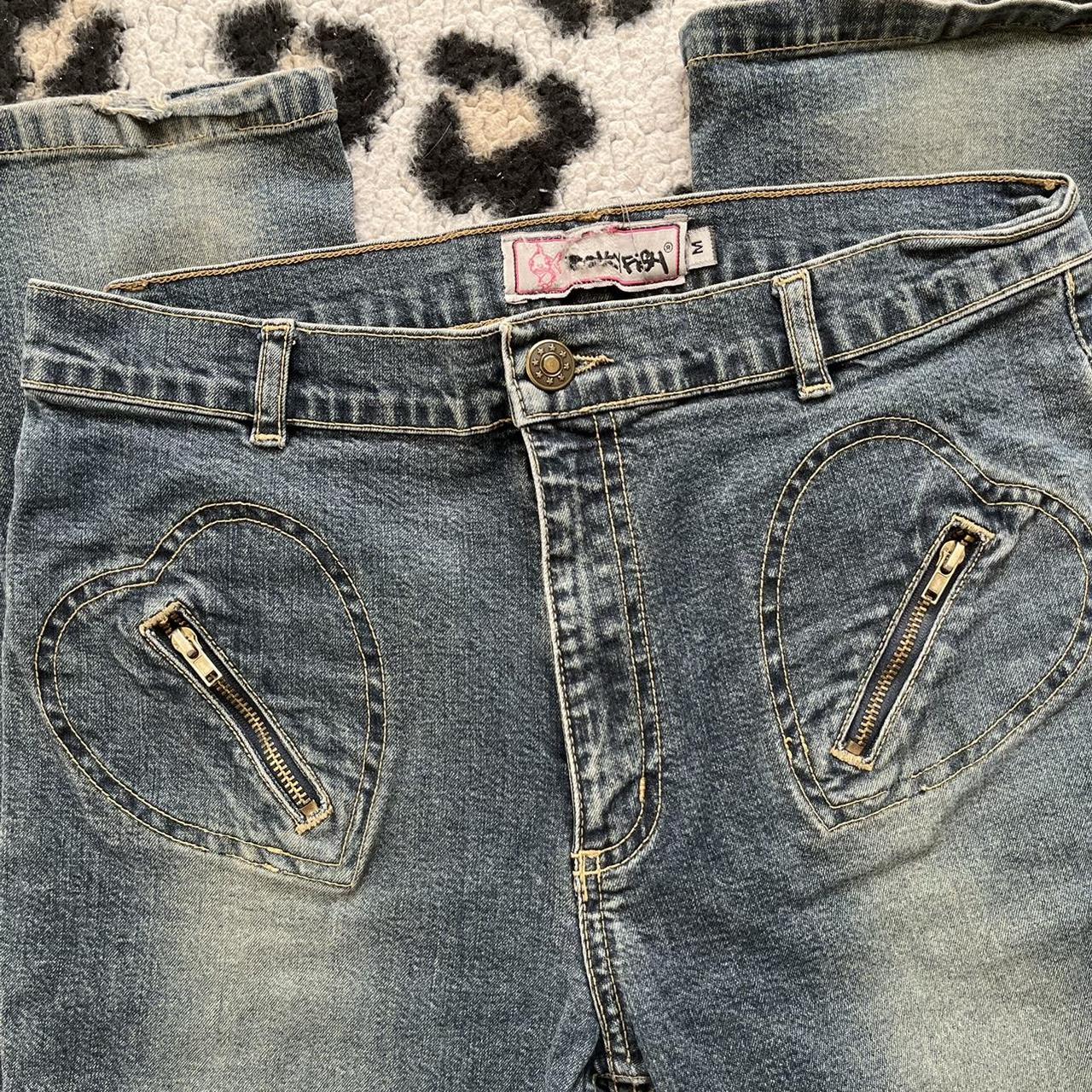 90s y2k punkyfish flared jeans selling the cutest... - Depop