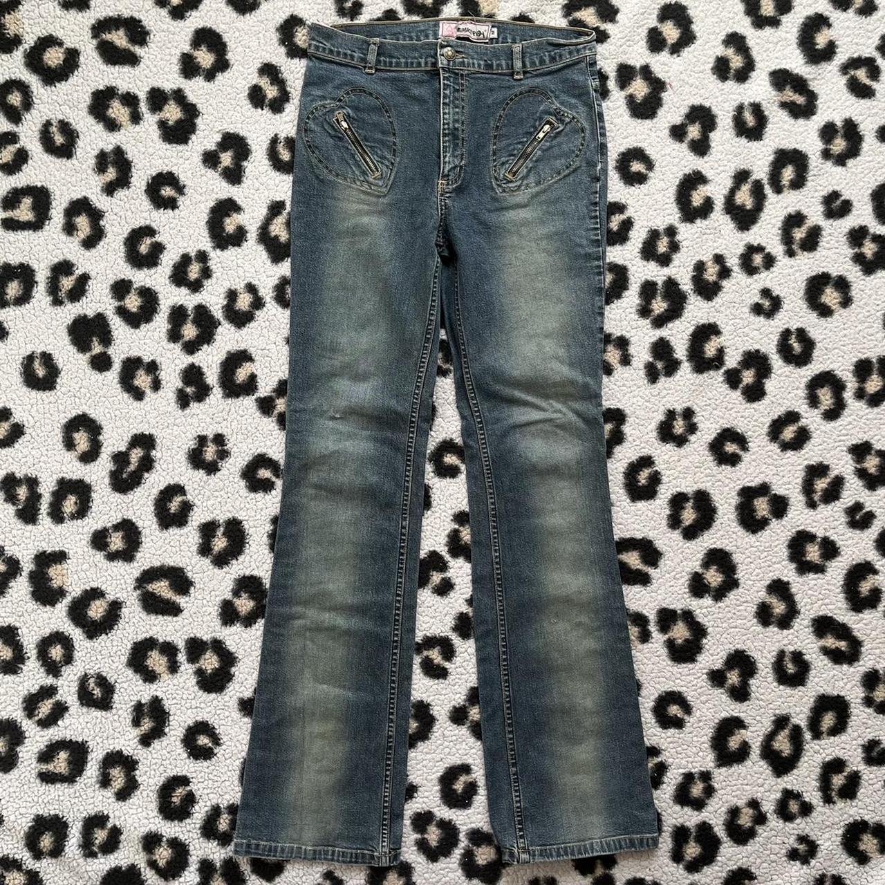 90s y2k punkyfish flared jeans selling the cutest... - Depop