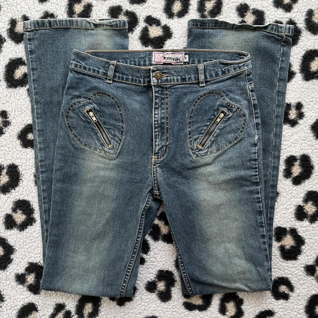90s y2k punkyfish flared jeans selling the cutest... - Depop