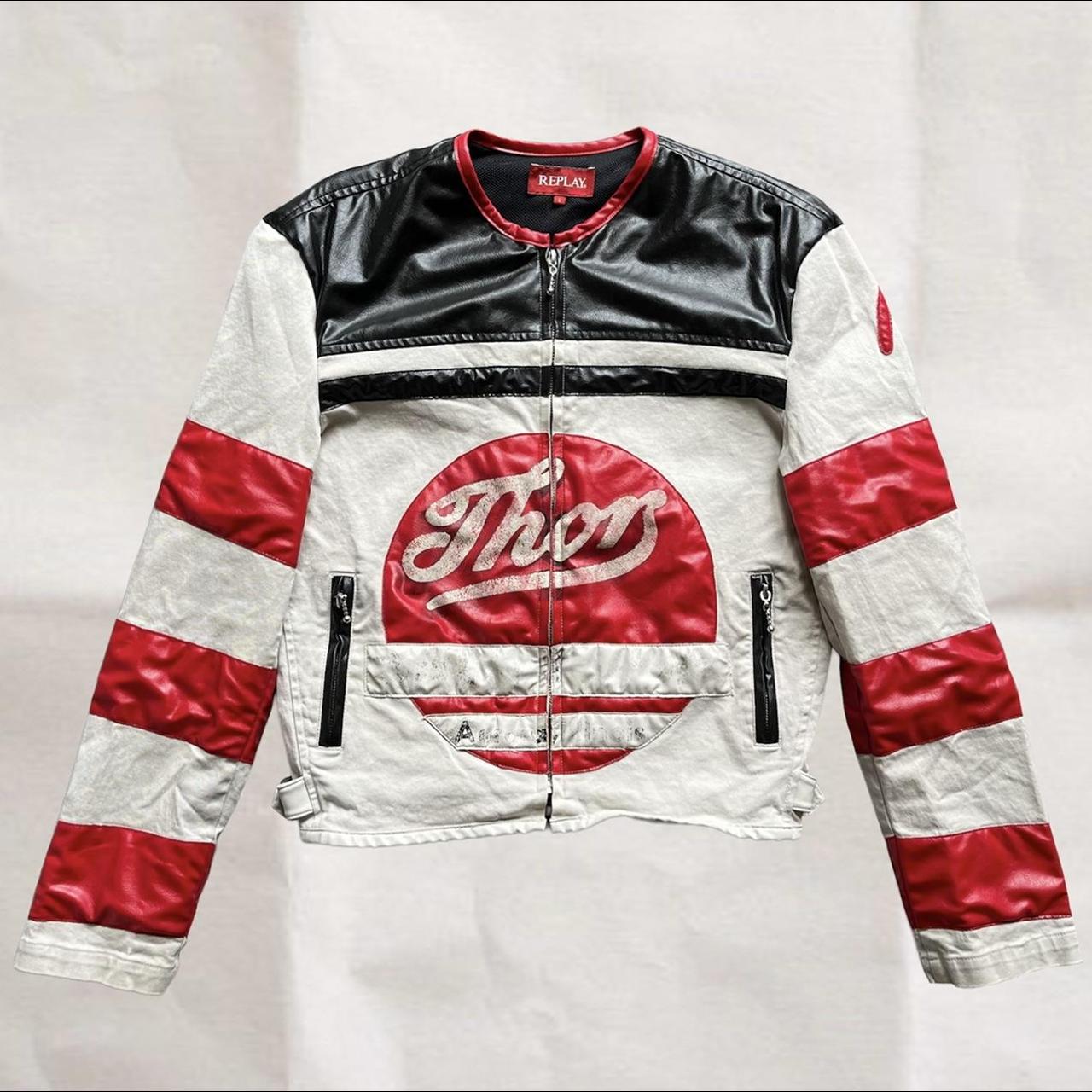 Replay Women's Red and Black Jacket | Depop