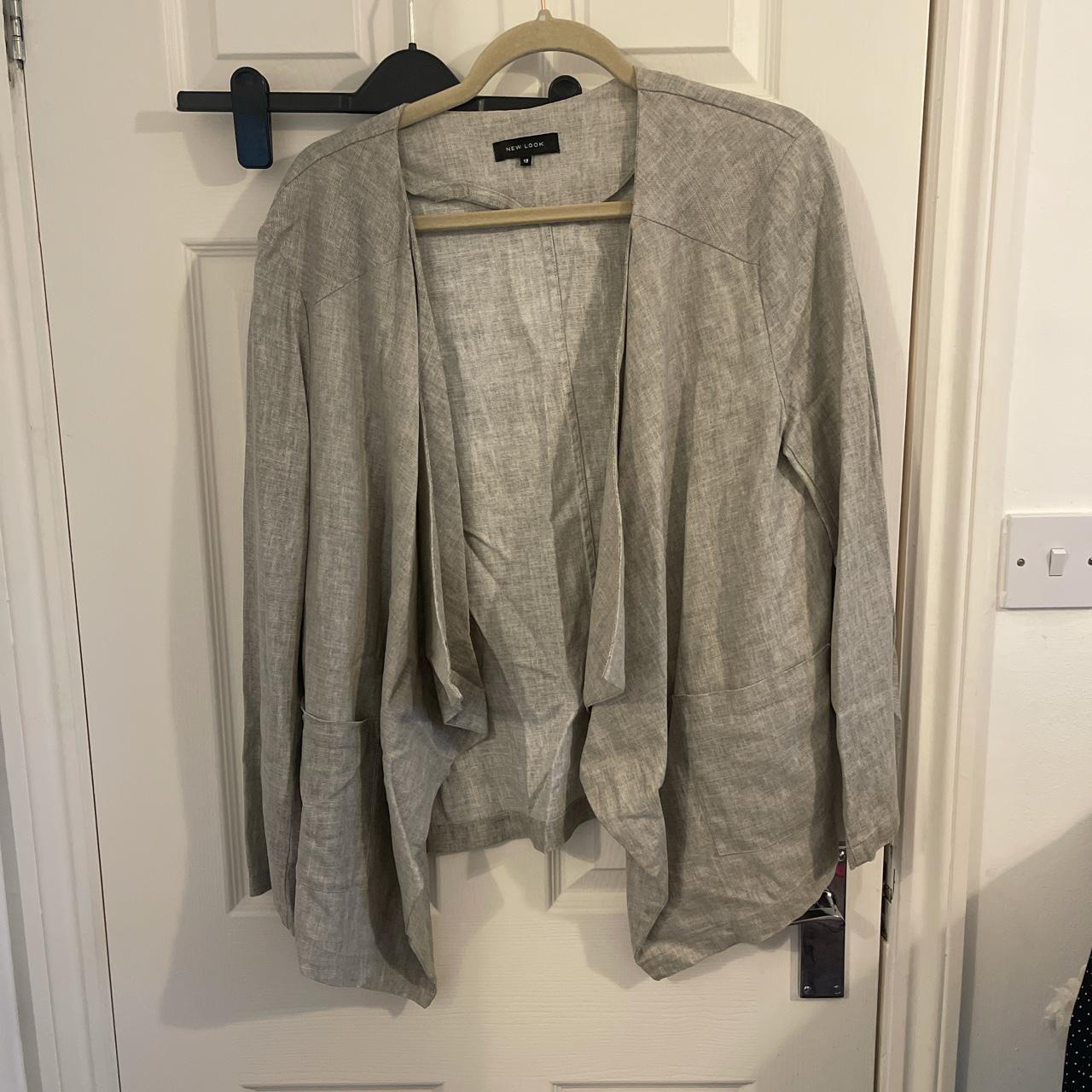 New look grey waterfall blazer size 18 - Depop