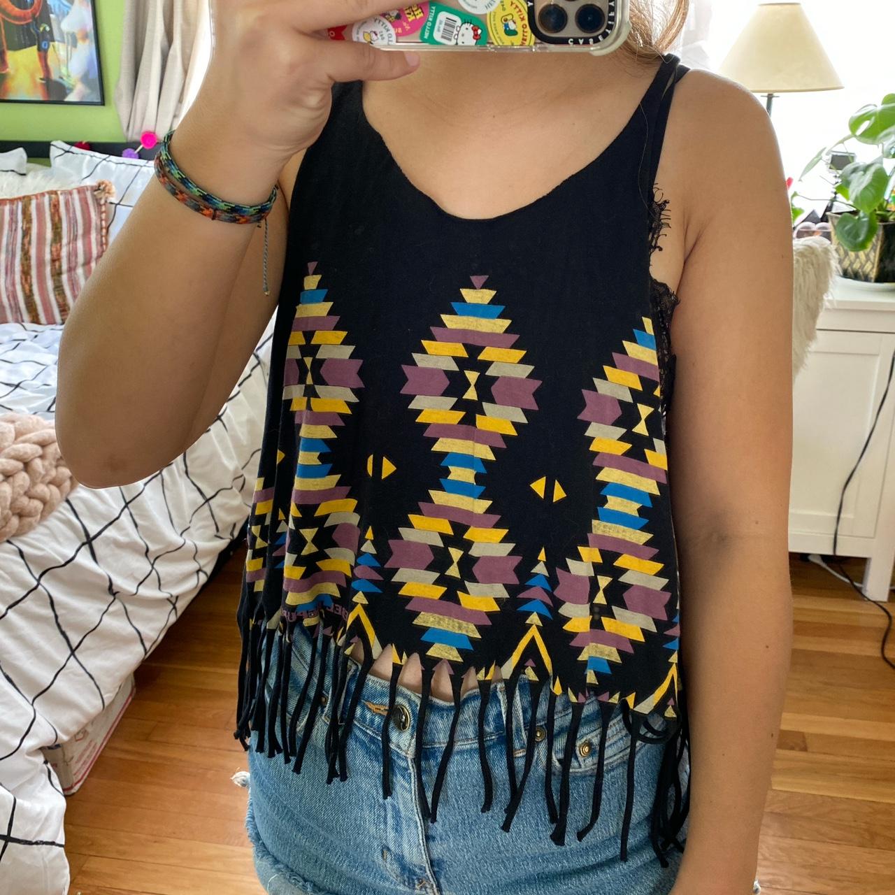 cut up tank top with graphic print 🌱 100% cotton 🌱... - Depop