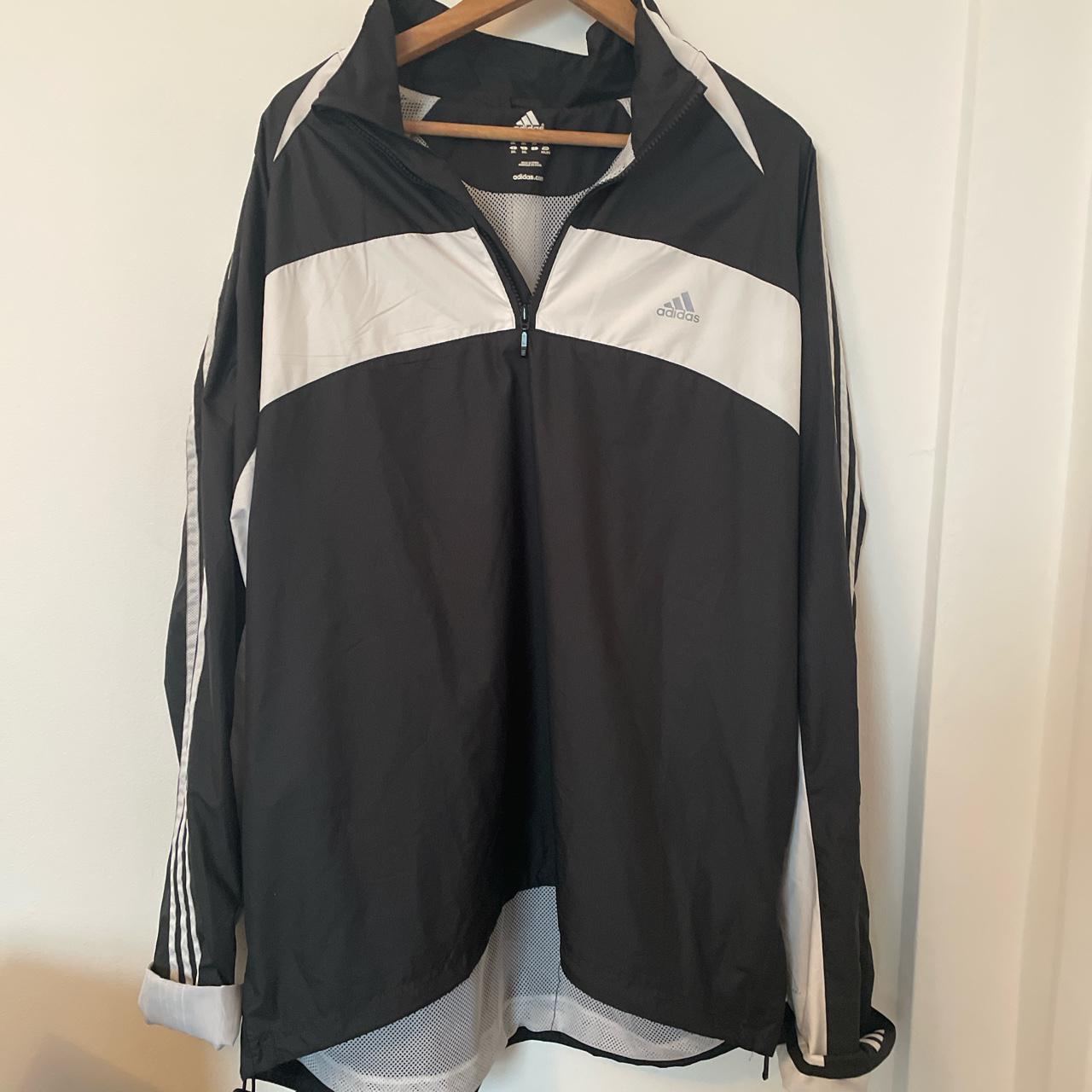 Adidas Men's Black and White Jacket | Depop