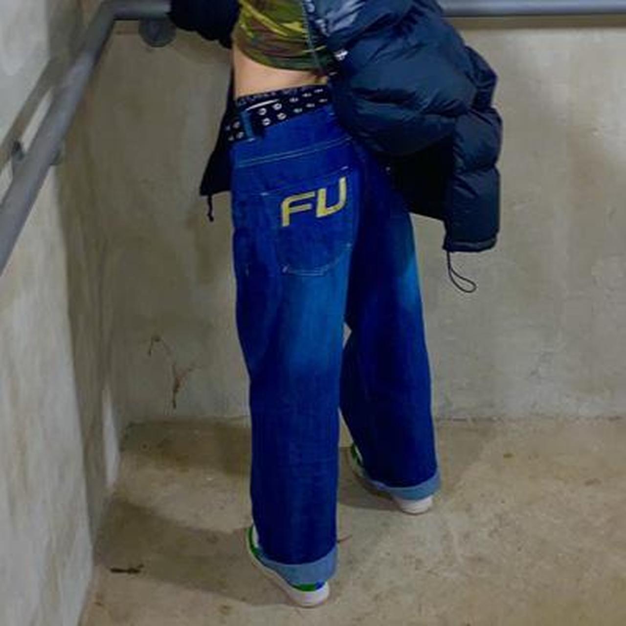 fubu jeans w 30’ with spell out FUBU on tha back! oh - Depop