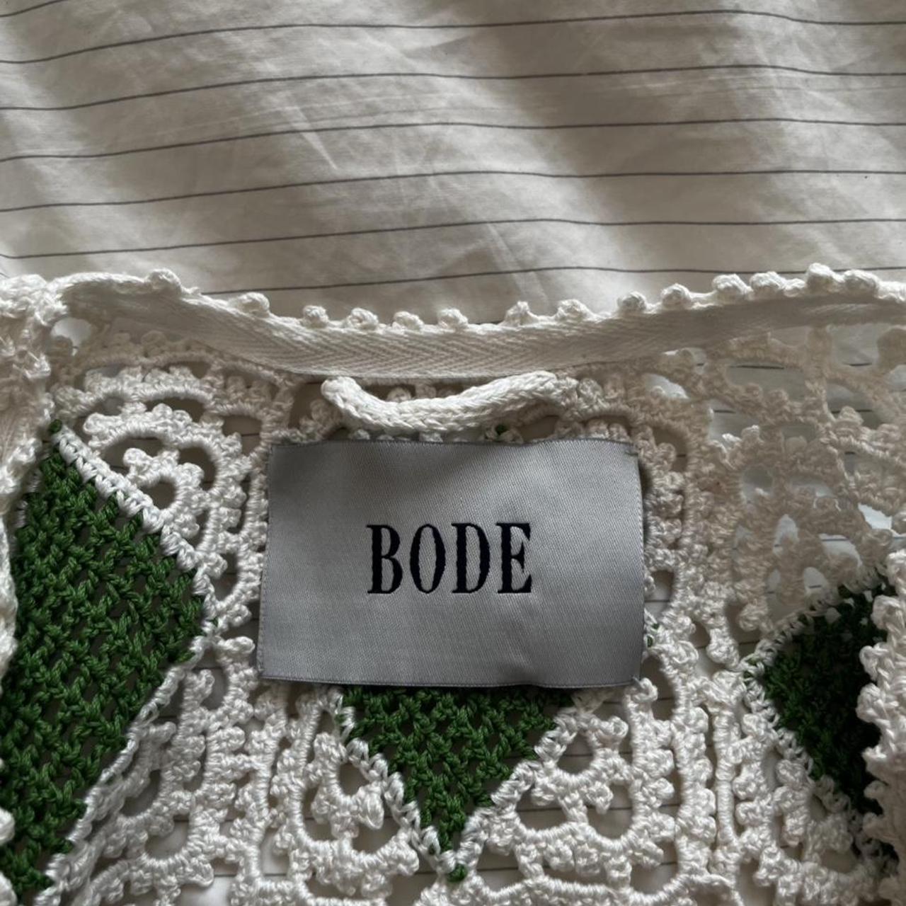 BODE green and white crochet tank top. Marked as... - Depop