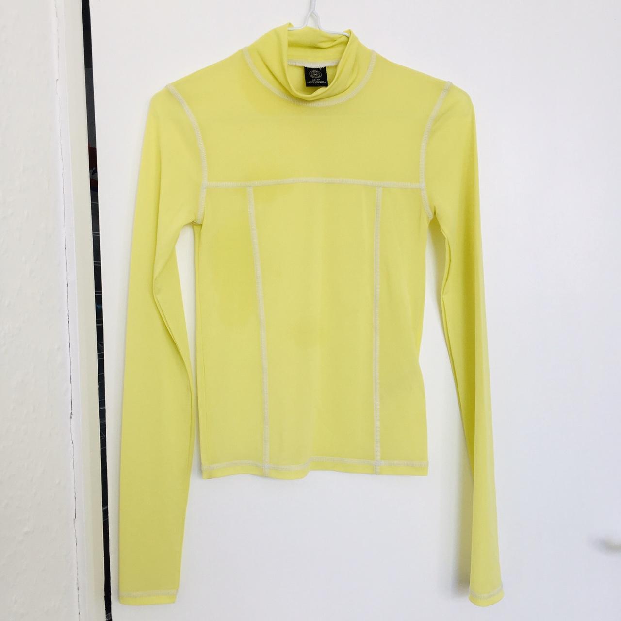 Bright pale lime yellow mesh top from UO Contrast... - Depop